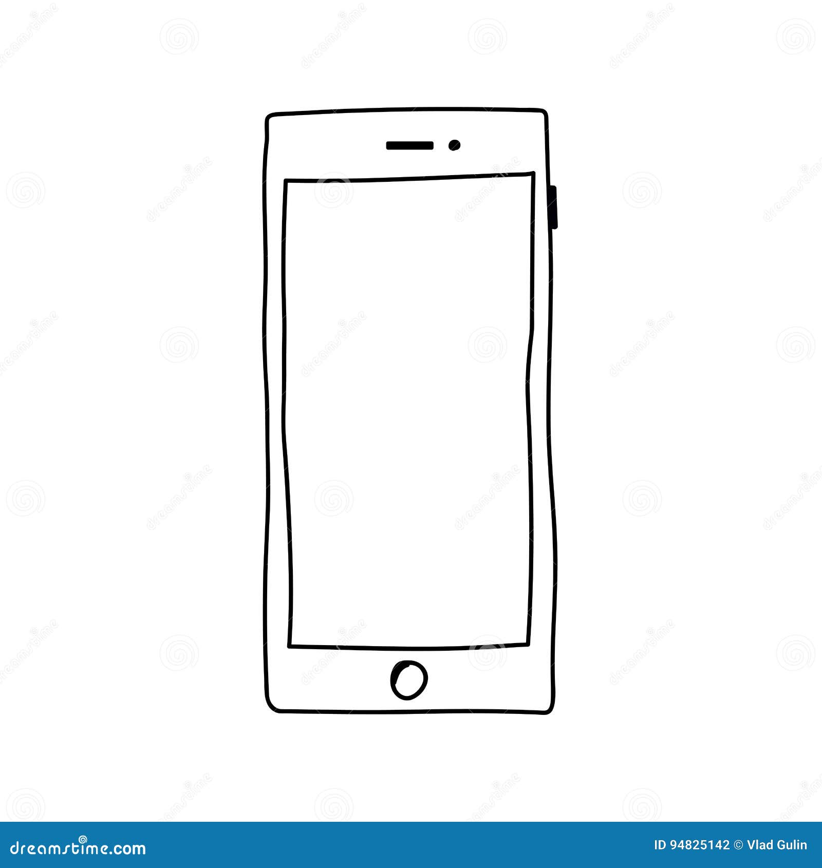 Smart Phone. Hand Drawn Doodle Icon. Stock Illustration - Illustration ...