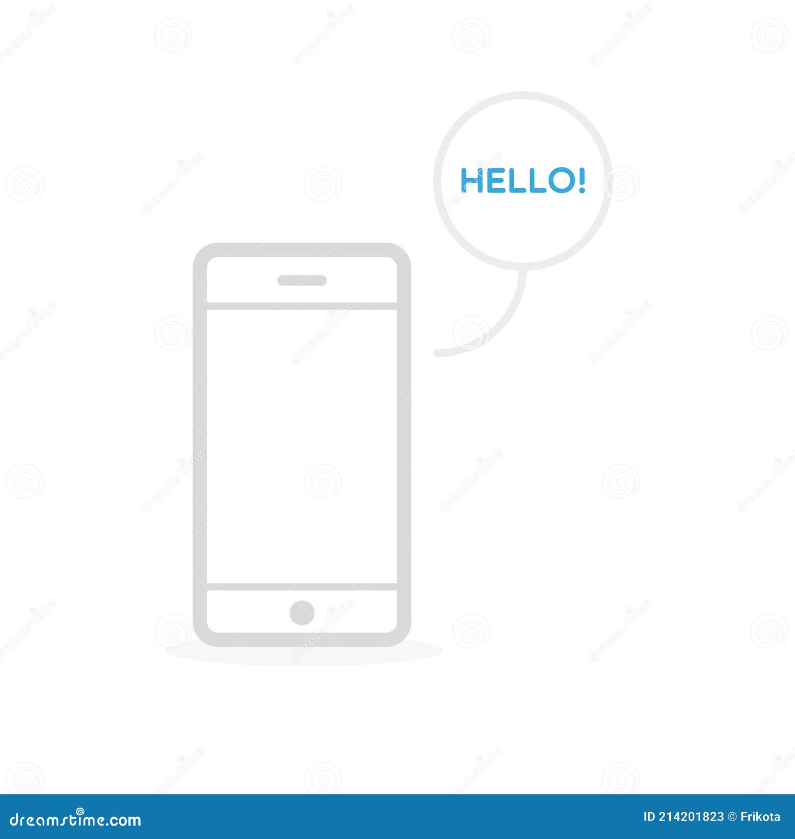 Smart Phone with Hello Message. Vector Illustration, Flat Design Stock ...