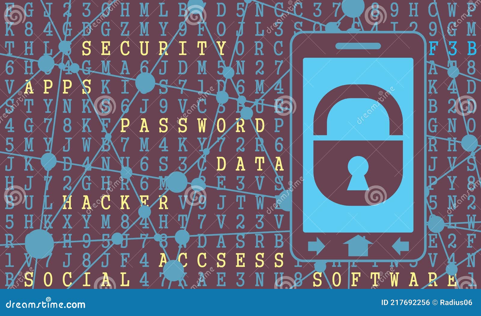 Smart Phone Icon with Lock. Cyber Security Concept Stock Vector ...