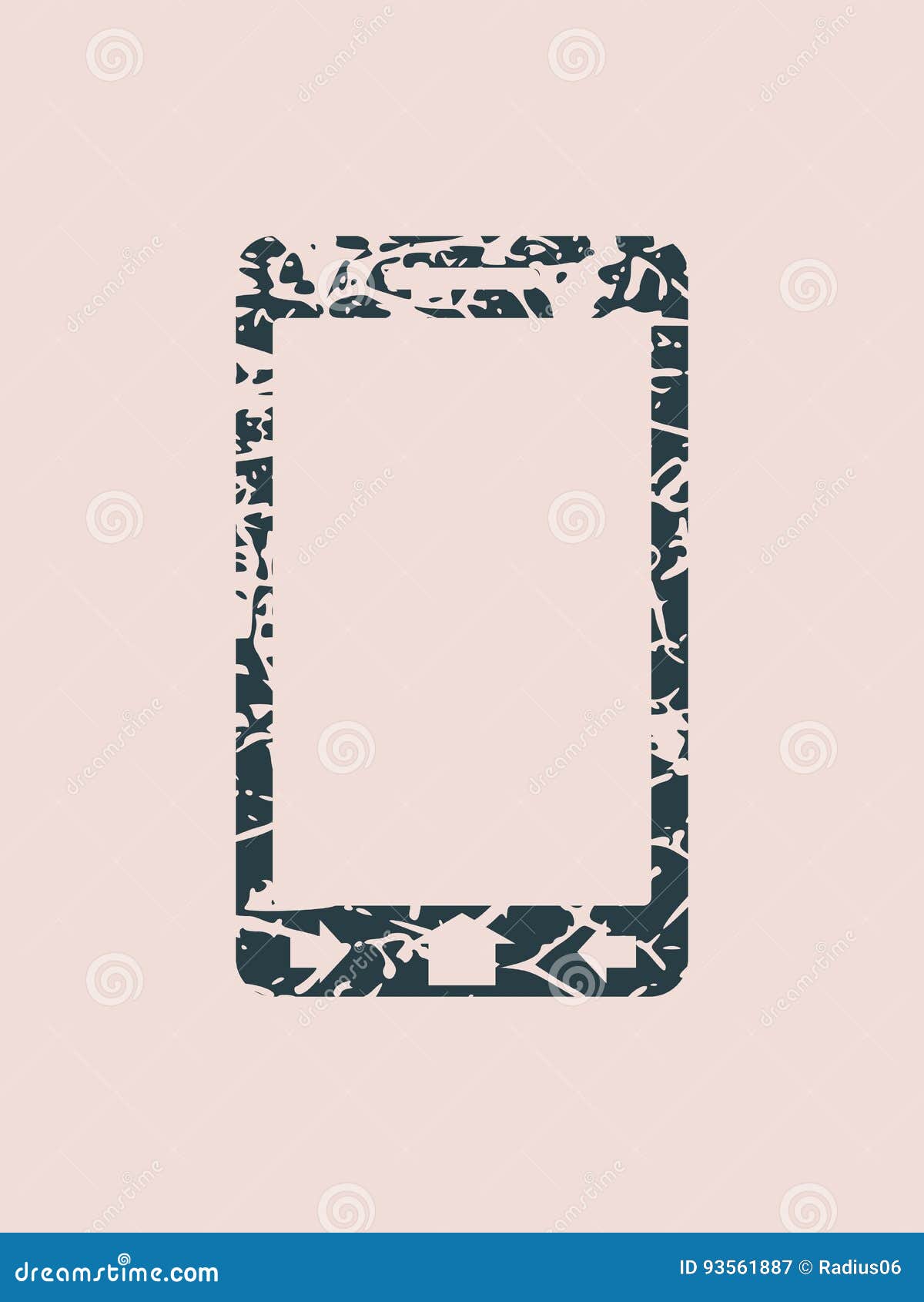 Smart phone icon stock vector. Illustration of distressed - 93561887