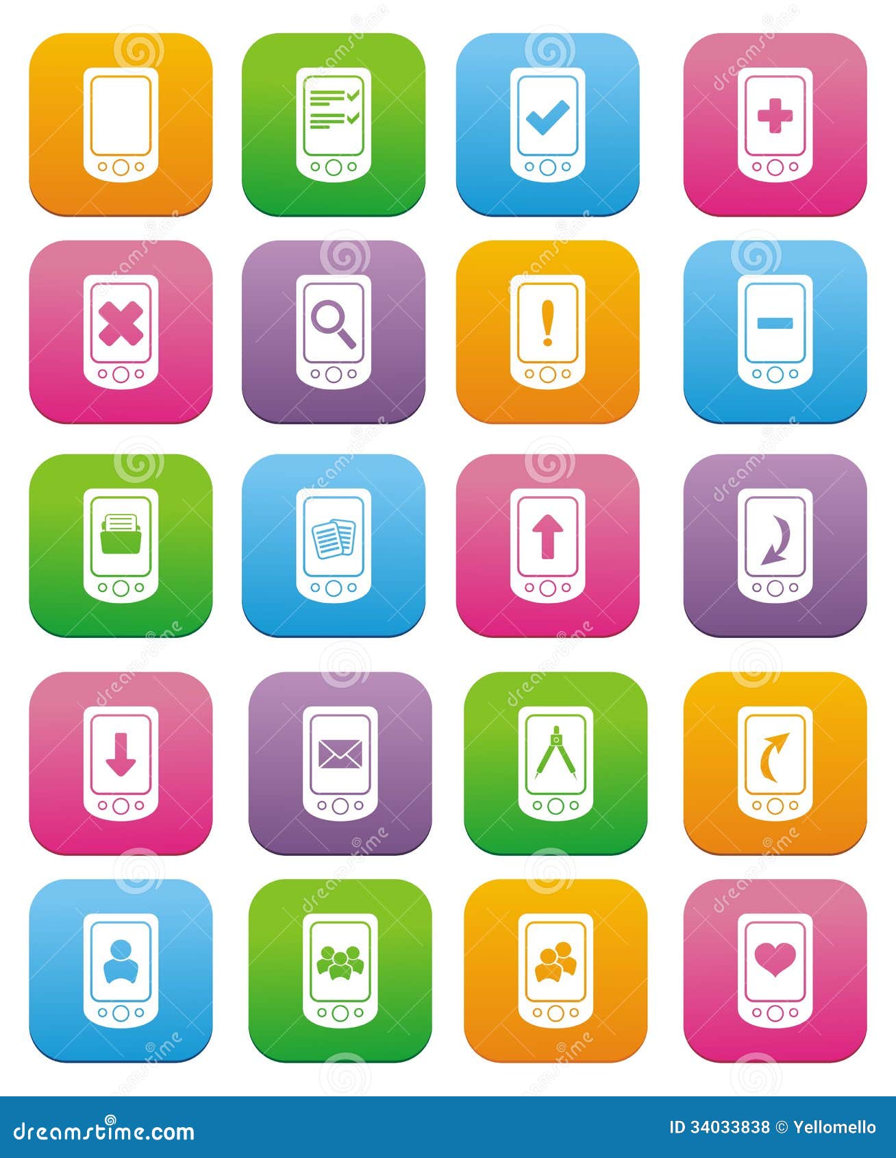 Smart Phone Icons - Flat Style Icons Stock Illustration - Illustration ...