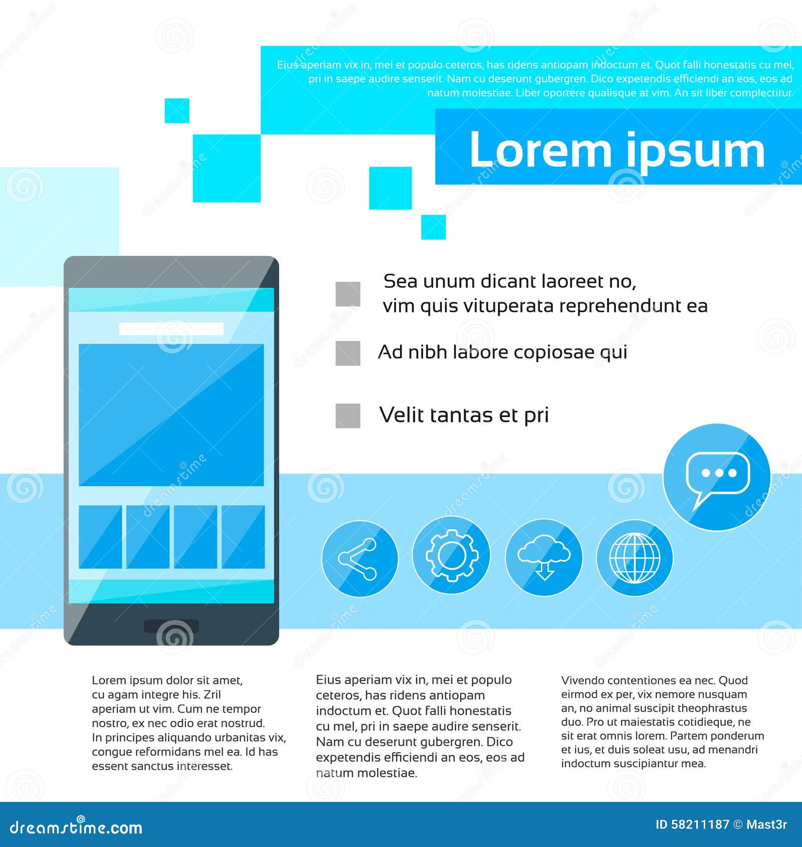 Smart Phone Infographics Web Page Layout Template Stock Vector ...