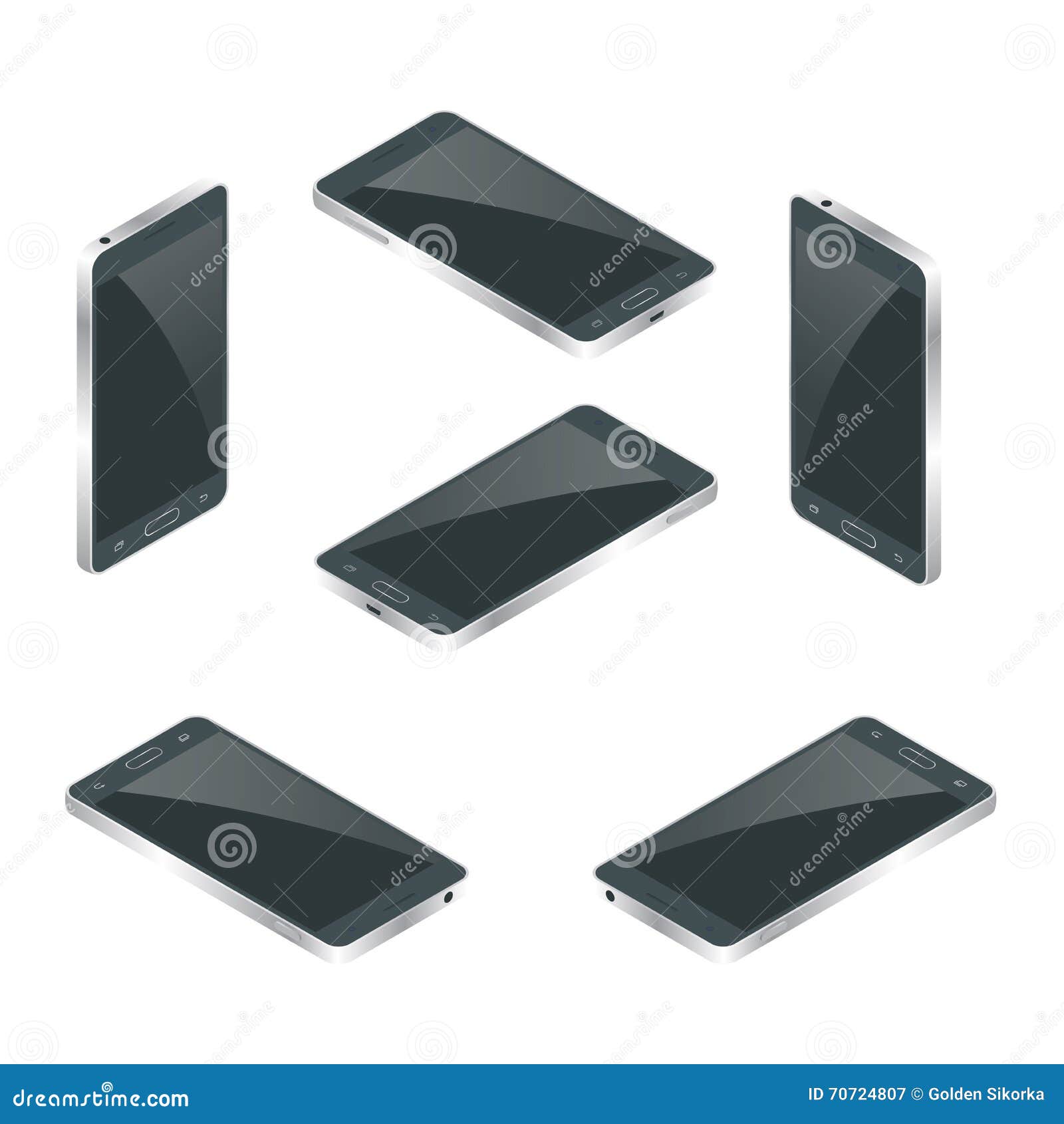 Smart Phone Isolated. Mobile Phone Flat 3d Vector Isometric ...