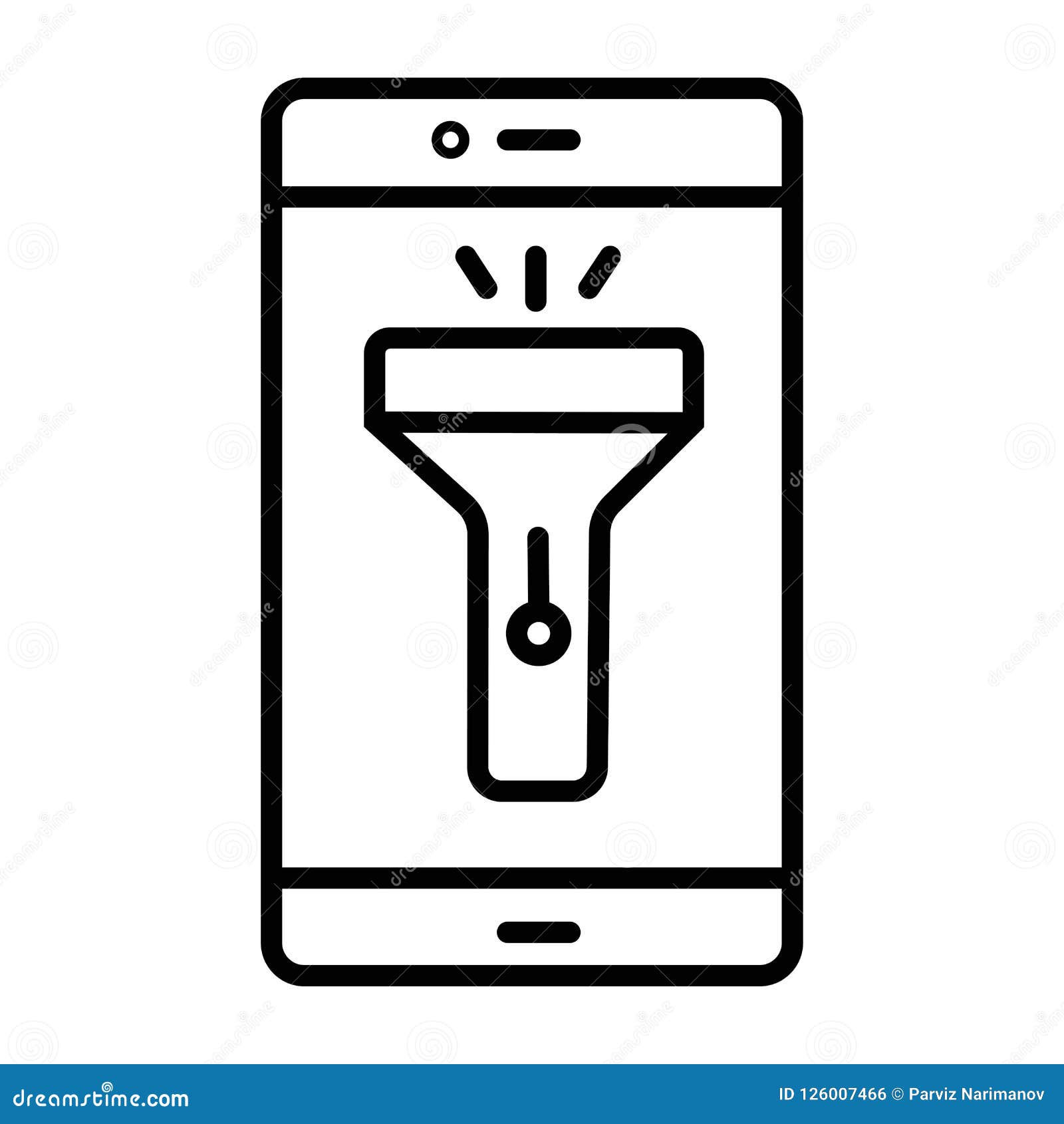 Smart Phone Light Icon stock illustration. Illustration of night ...