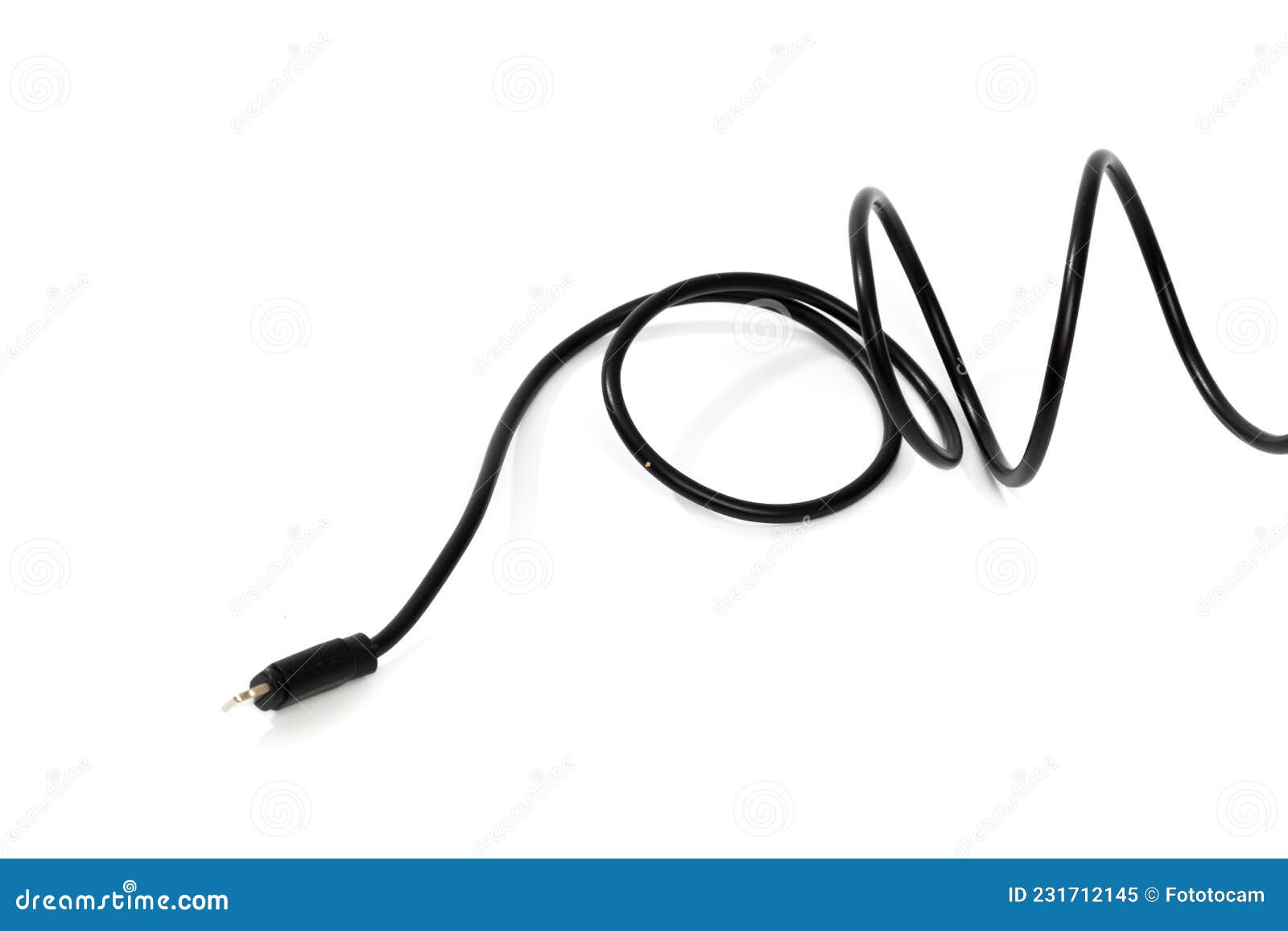 Smart Phone Lightning Cable Isolated on White Screen - Image Stock ...