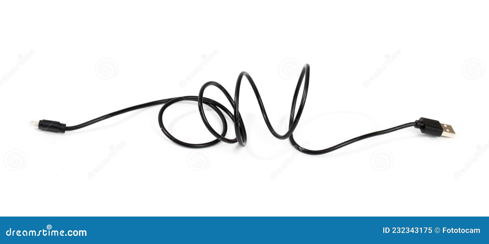 Smart Phone Lightning Cable Isolated on White Screen - Image Stock ...