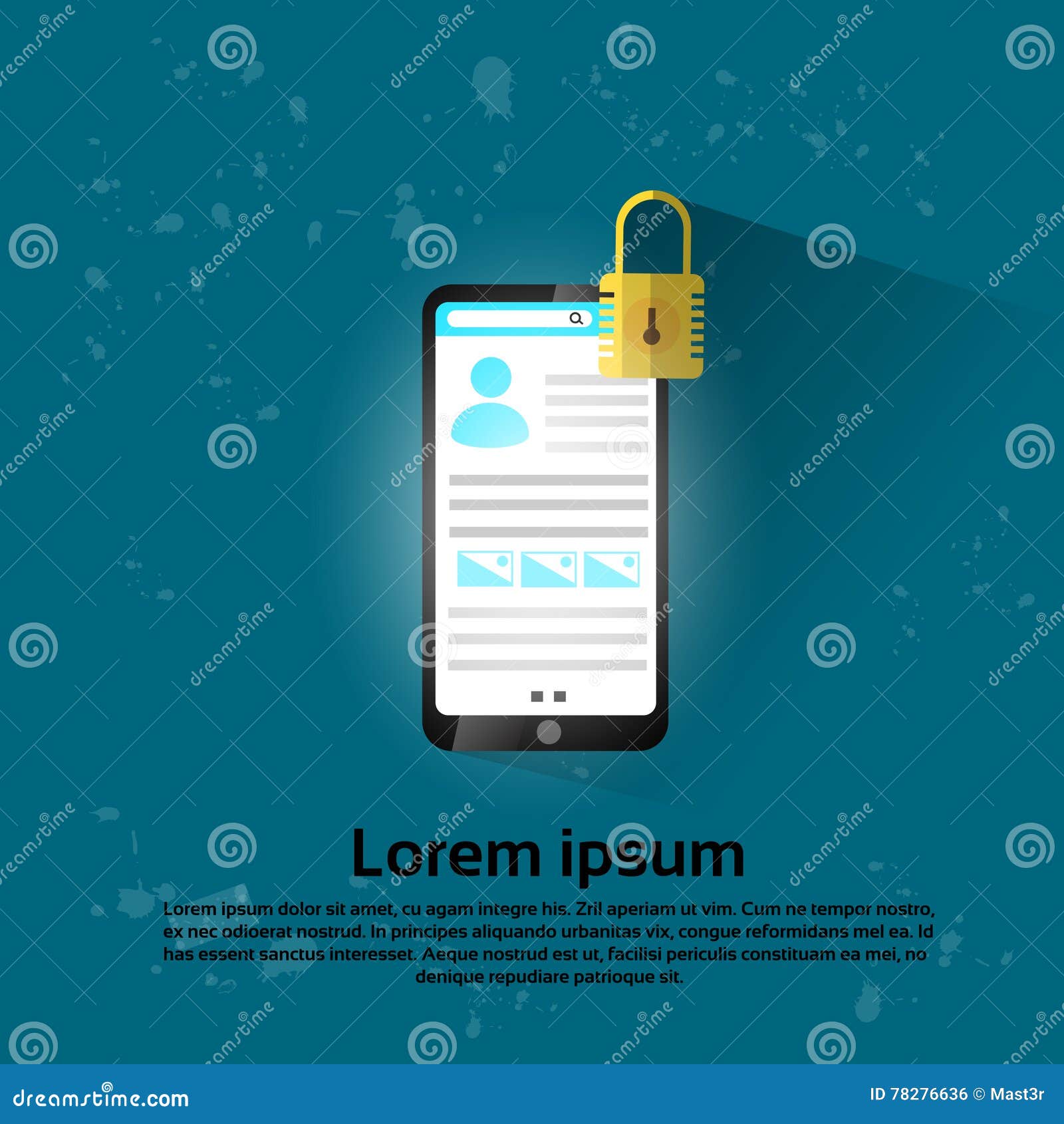 Smart Phone Lock Screen Data Privacy Protection Stock Vector ...