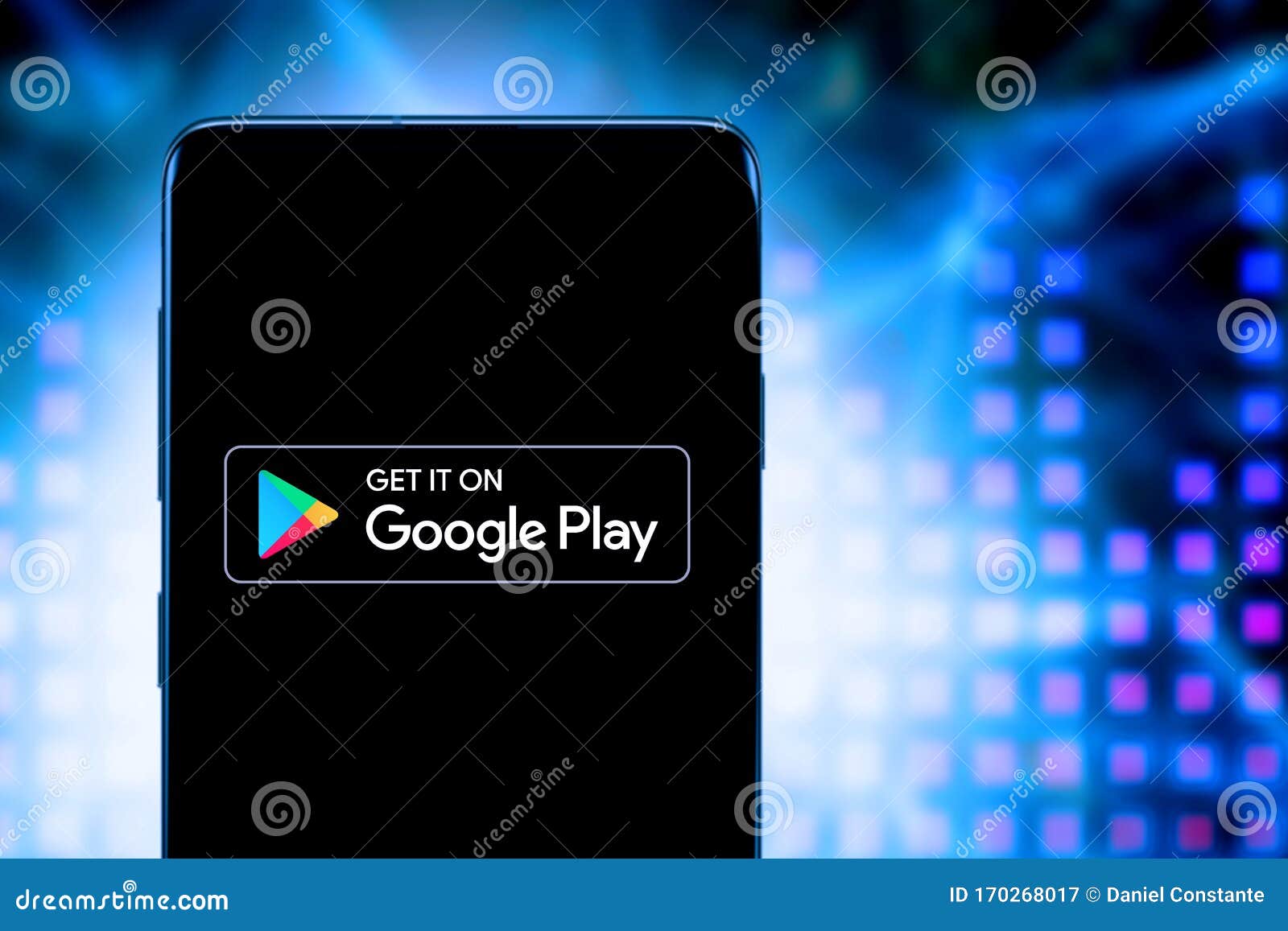 Smart Phone with the Logo of GOOGLE PLAY, Digital Store on Android ...