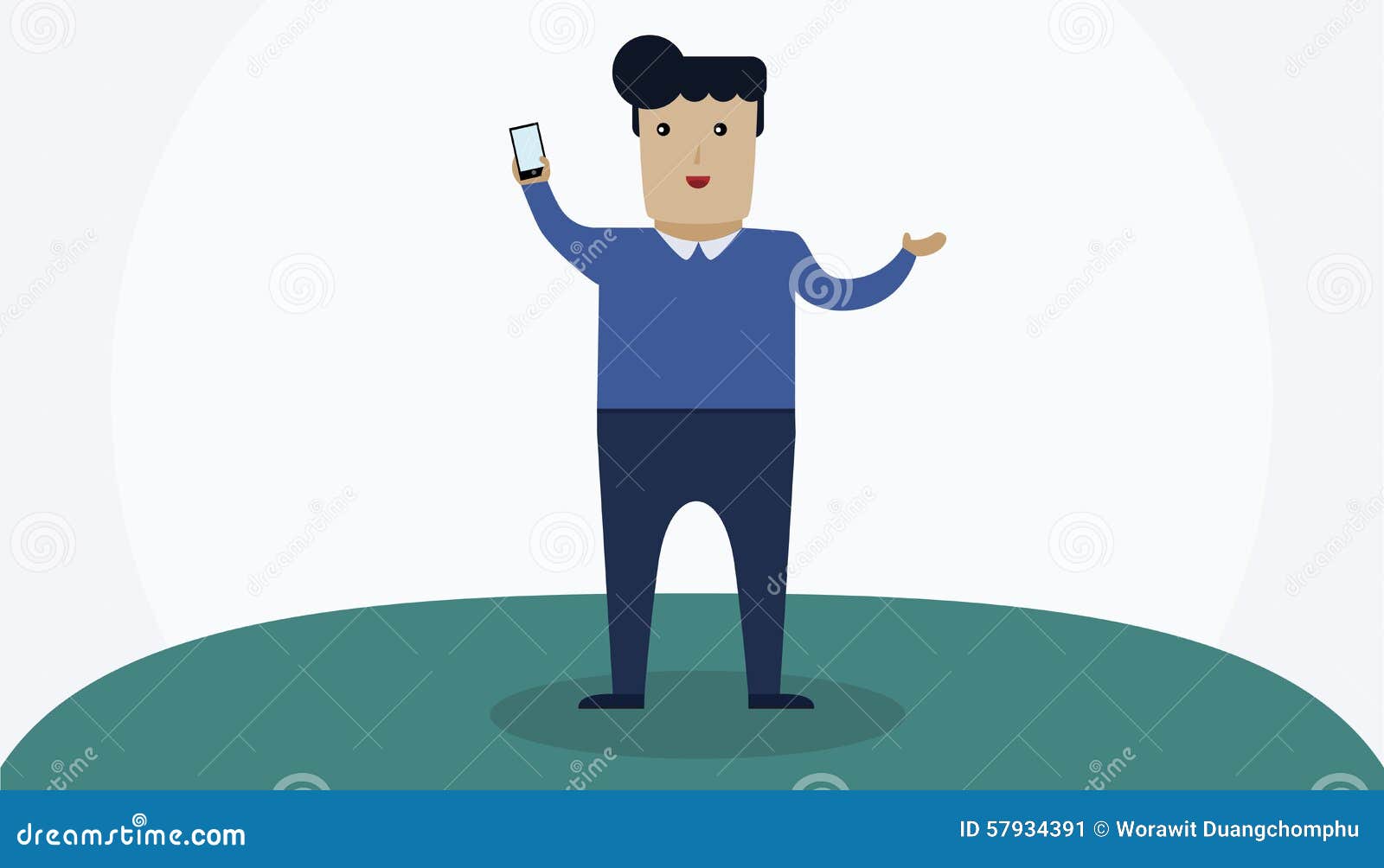 Smart phone man stock vector. Illustration of character - 57934391