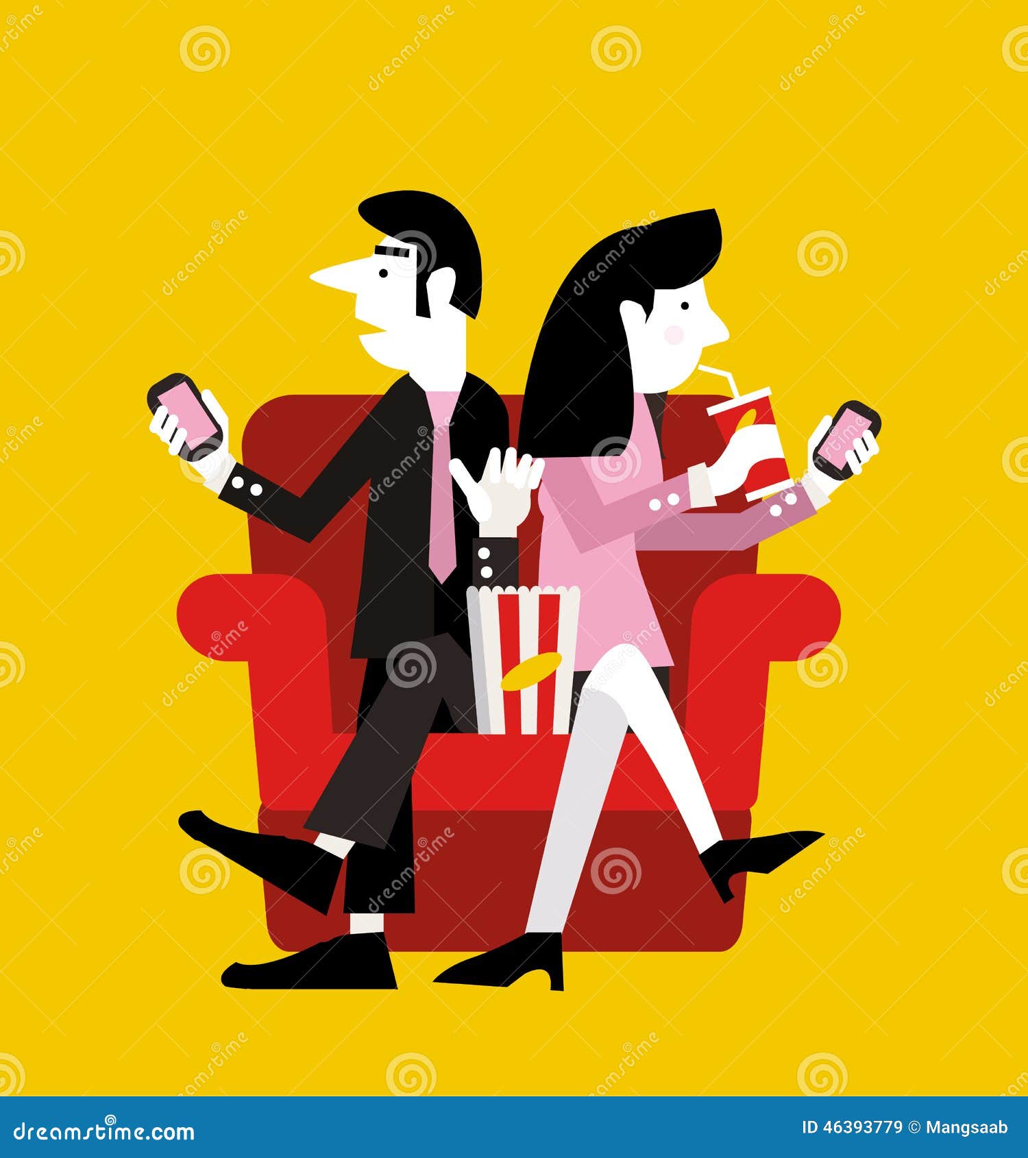 Smart Phone Mania. Modern Life Concept. Stock Vector - Illustration of ...