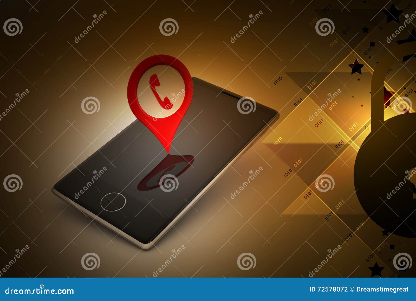 Smart Phone with Map Location Stock Illustration - Illustration of ...