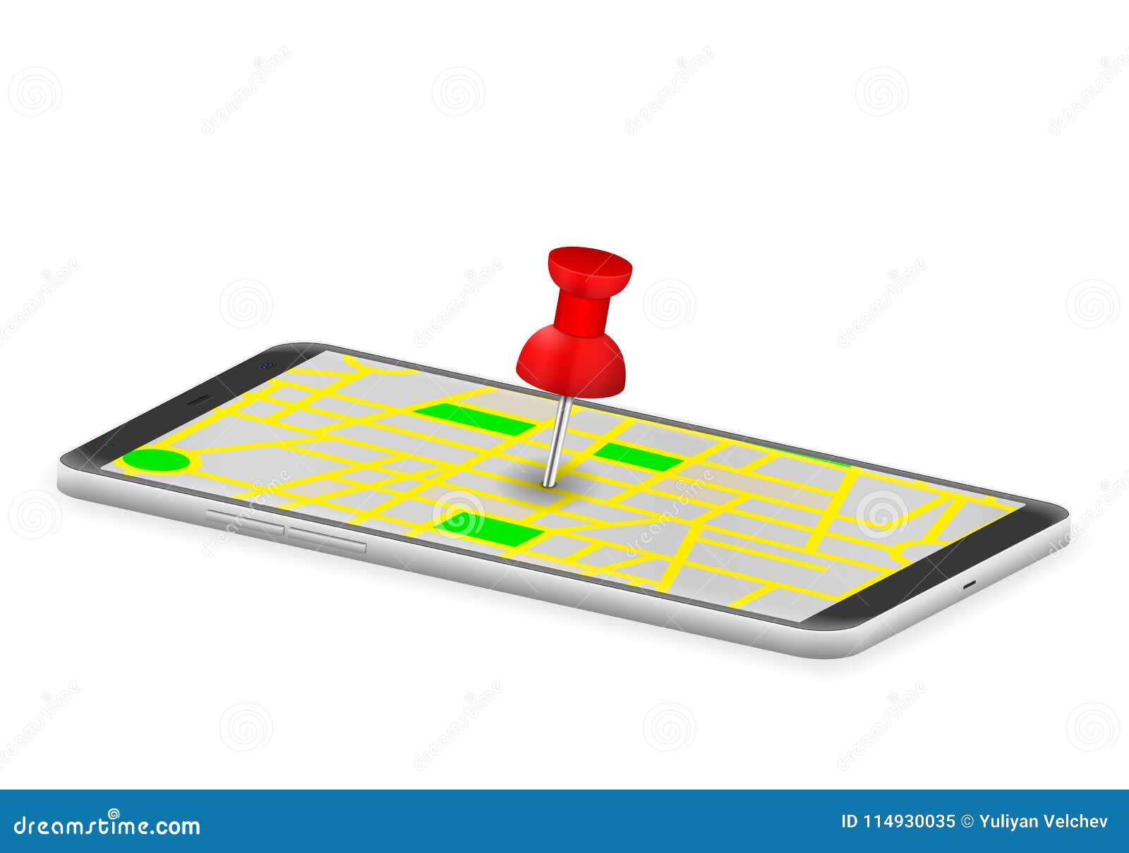 Smart phone map stock vector. Illustration of direction - 114930035