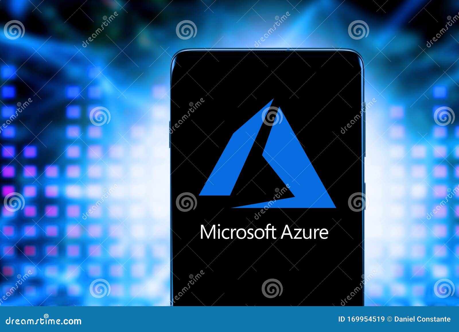 Smart Phone with the Microsoft Azure Logo, is a Cloud Service Offered ...