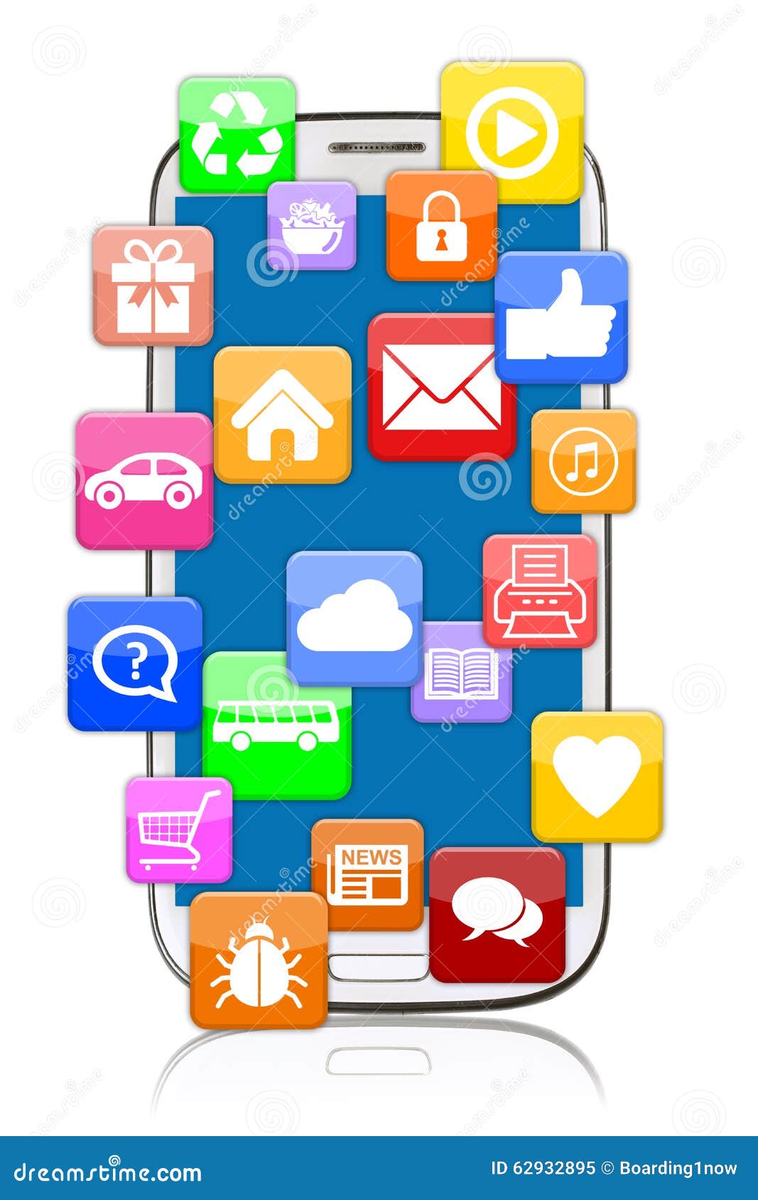 Smart Phone Mobile with Application Apps App Download for Intern ...