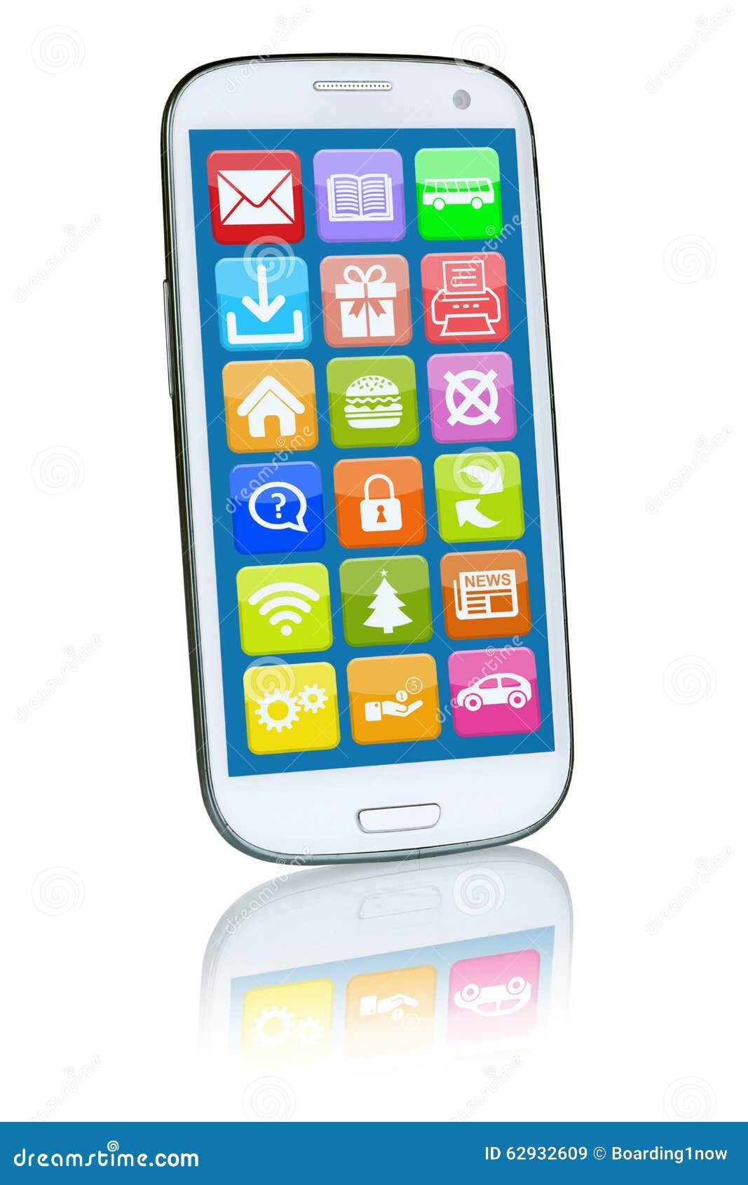 Smart Phone or Mobile with Application Apps App Stock Illustration ...