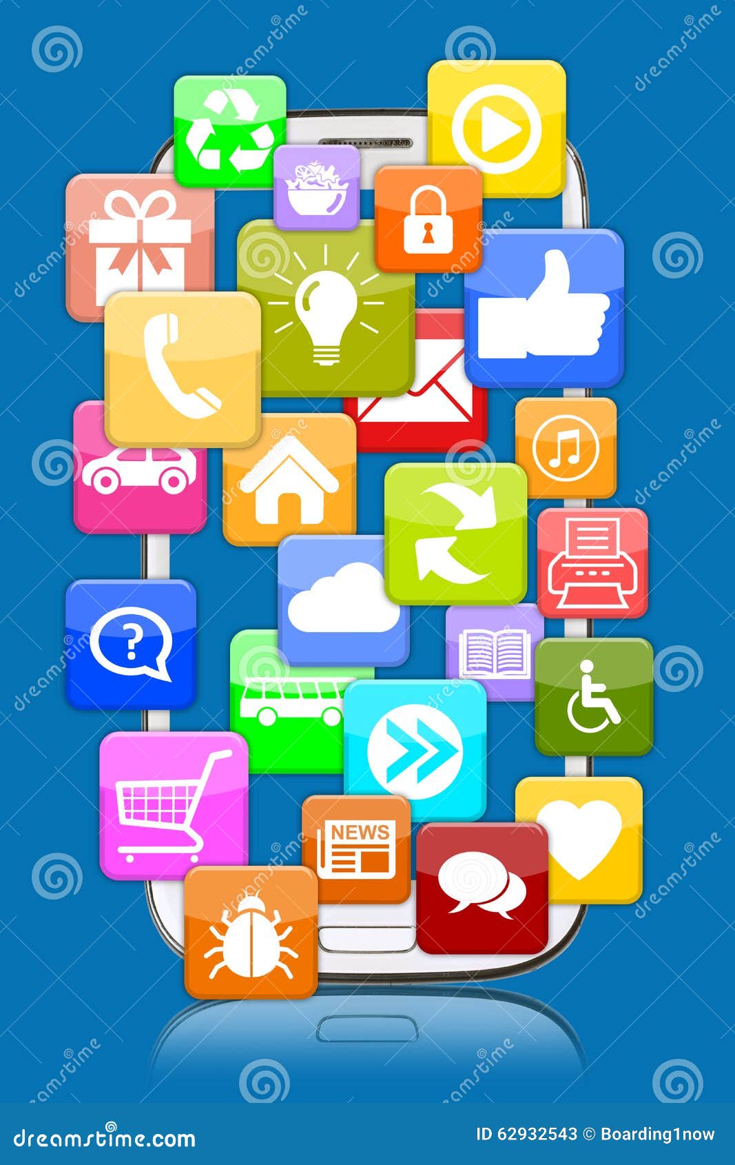 Smart Phone Mobile with Application Apps App for Internet Communication ...