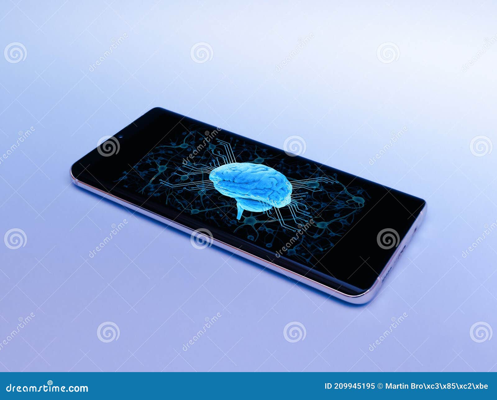 Smart Phone, Mobile Phone Isolated, Brain, Neurons, Virtual Concept for ...