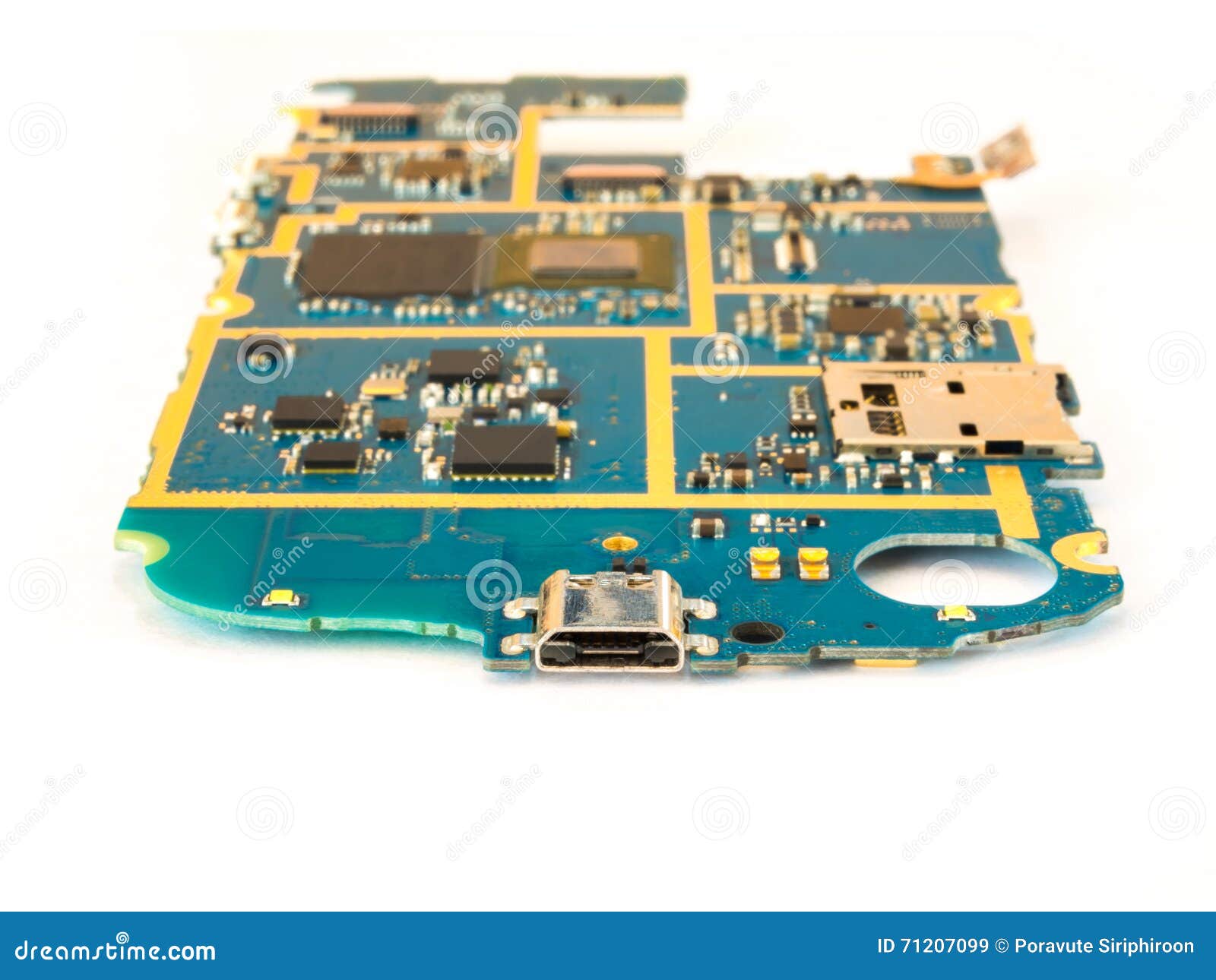 Smart Phone Motherboard Isolate on White Background Stock Image - Image ...