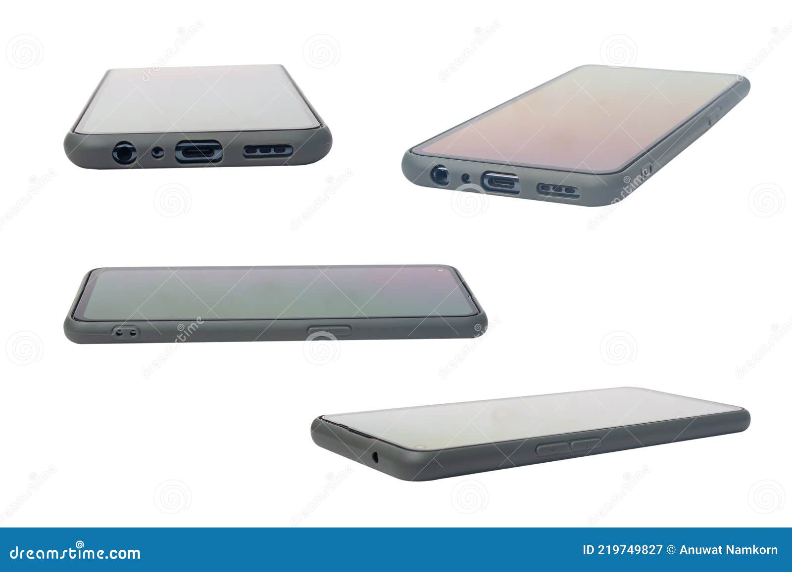 Smart Phone, Multiple Viewing Angles in Landscape Stock Illustration ...