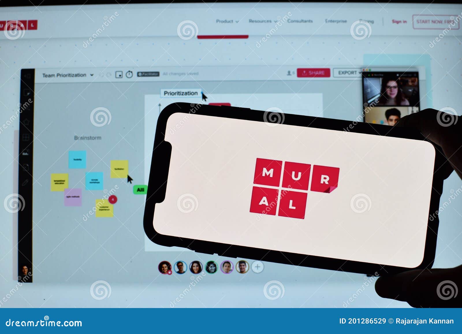 Smart Phone with the Mural Logo is a Digital Workspace for Visual ...