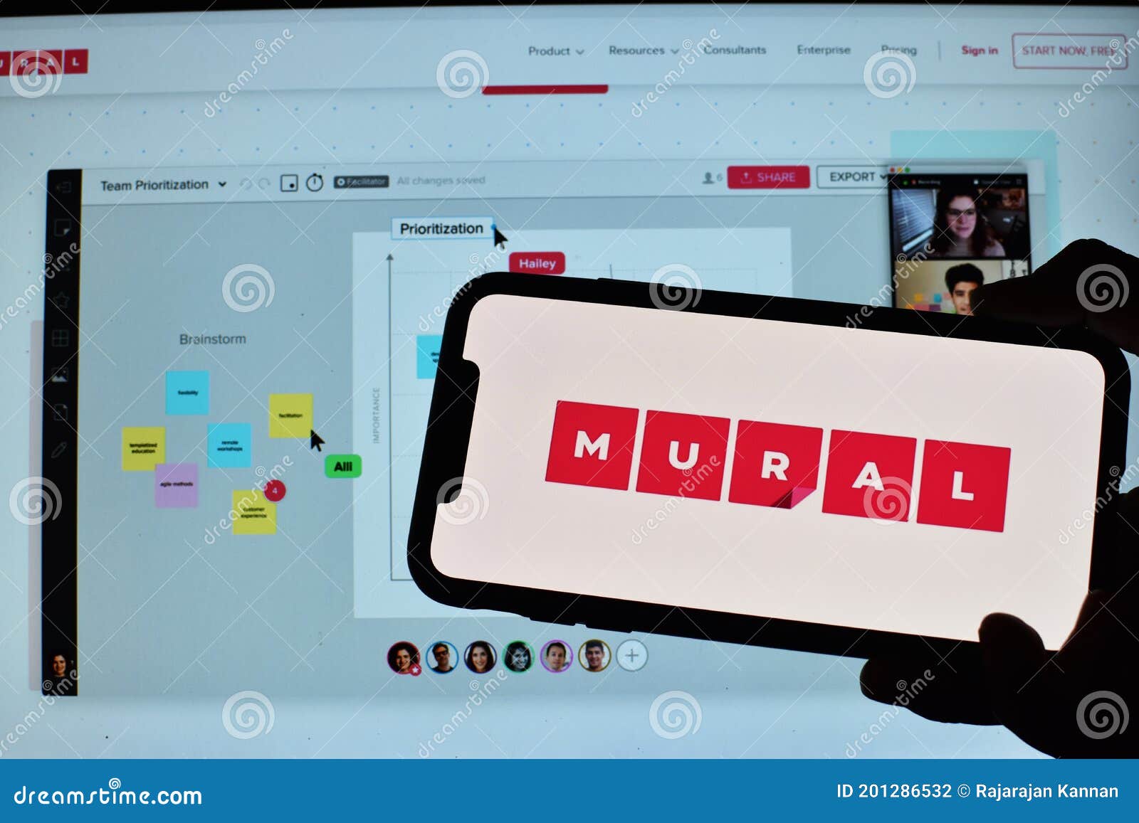 Smart Phone with the Mural Logo is a Digital Workspace for Visual ...