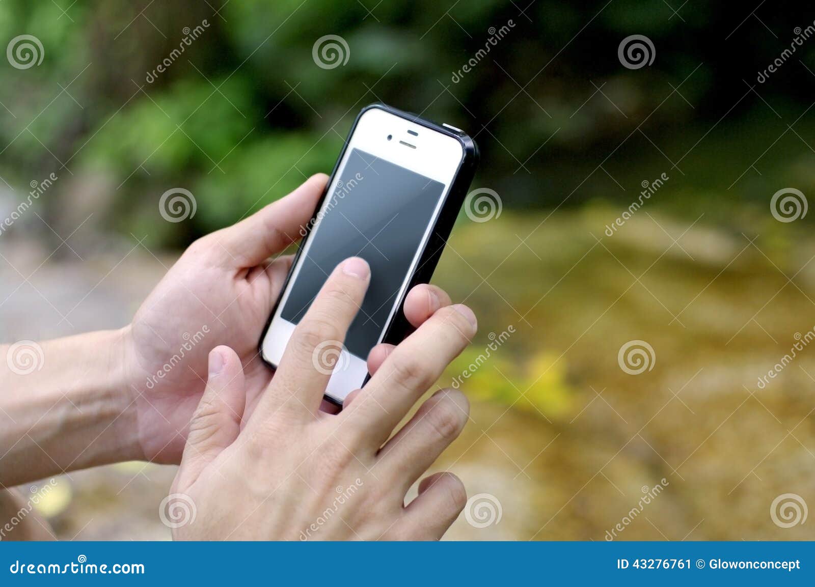 Smart phone in nature stock image. Image of nature, mobile - 43276761