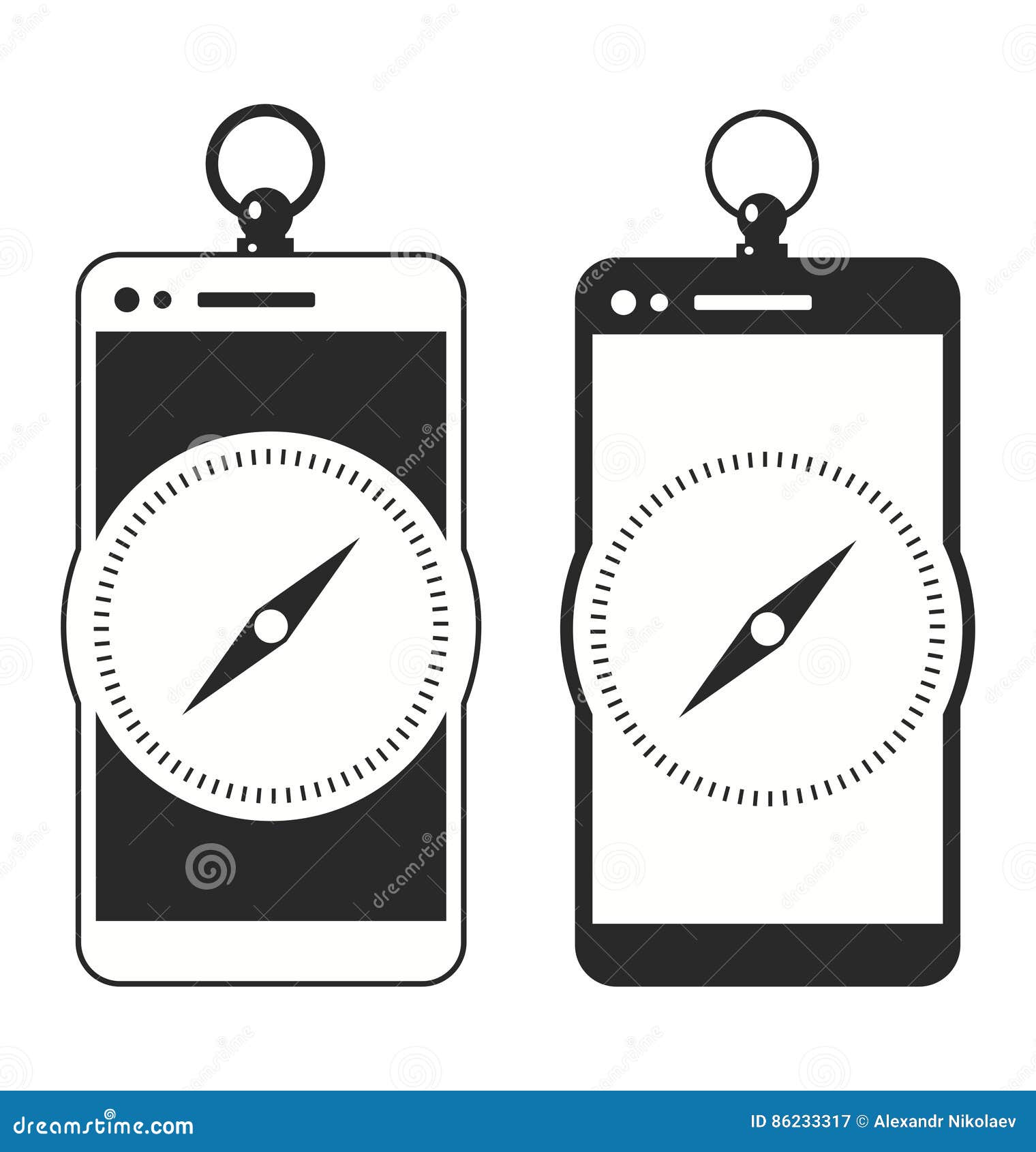 Smart Phone Navigation Compass Stock Vector - Illustration of screen ...