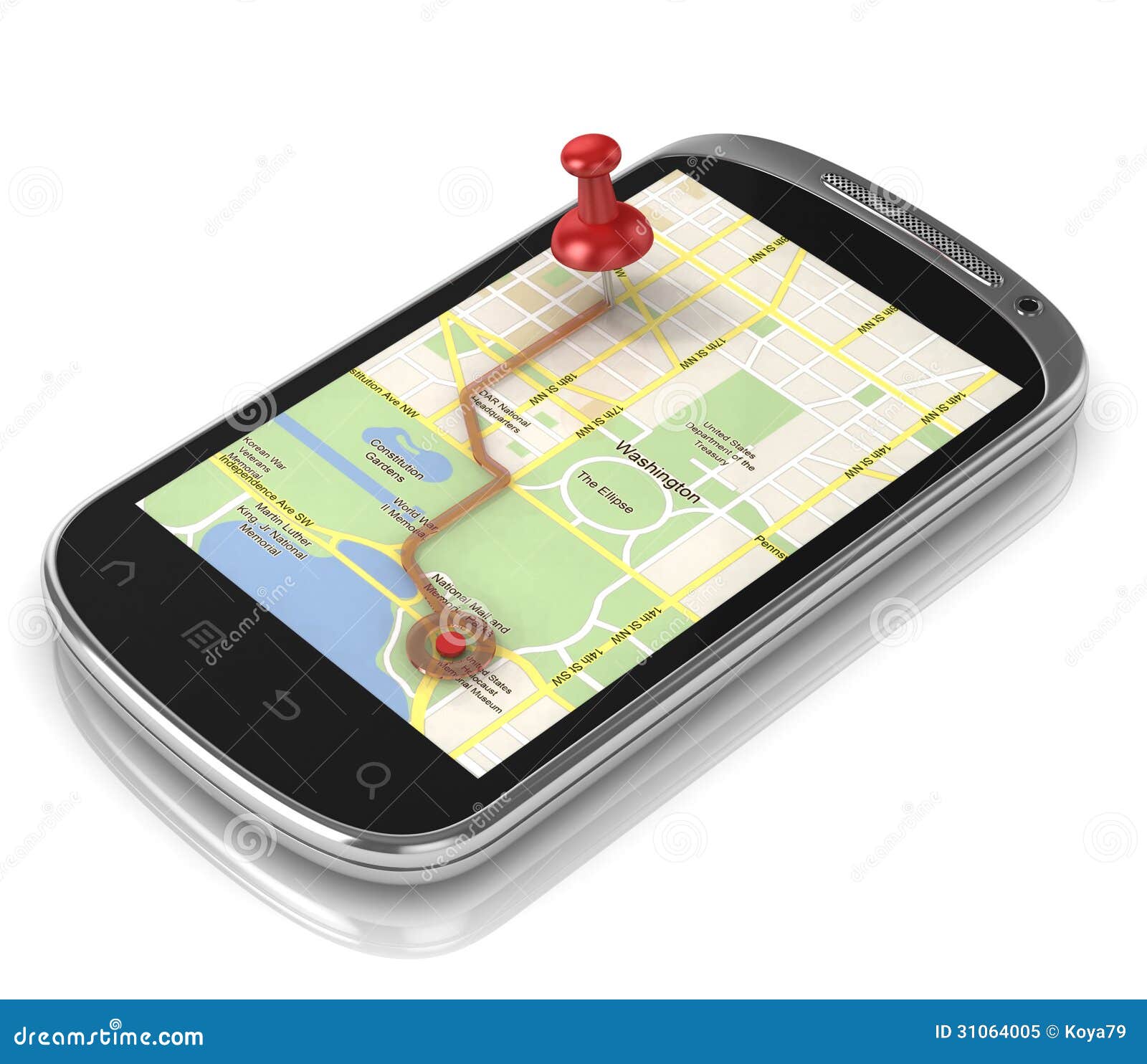 Smart Phone Navigation - Mobile Gps 3d Concept Stock Illustration ...