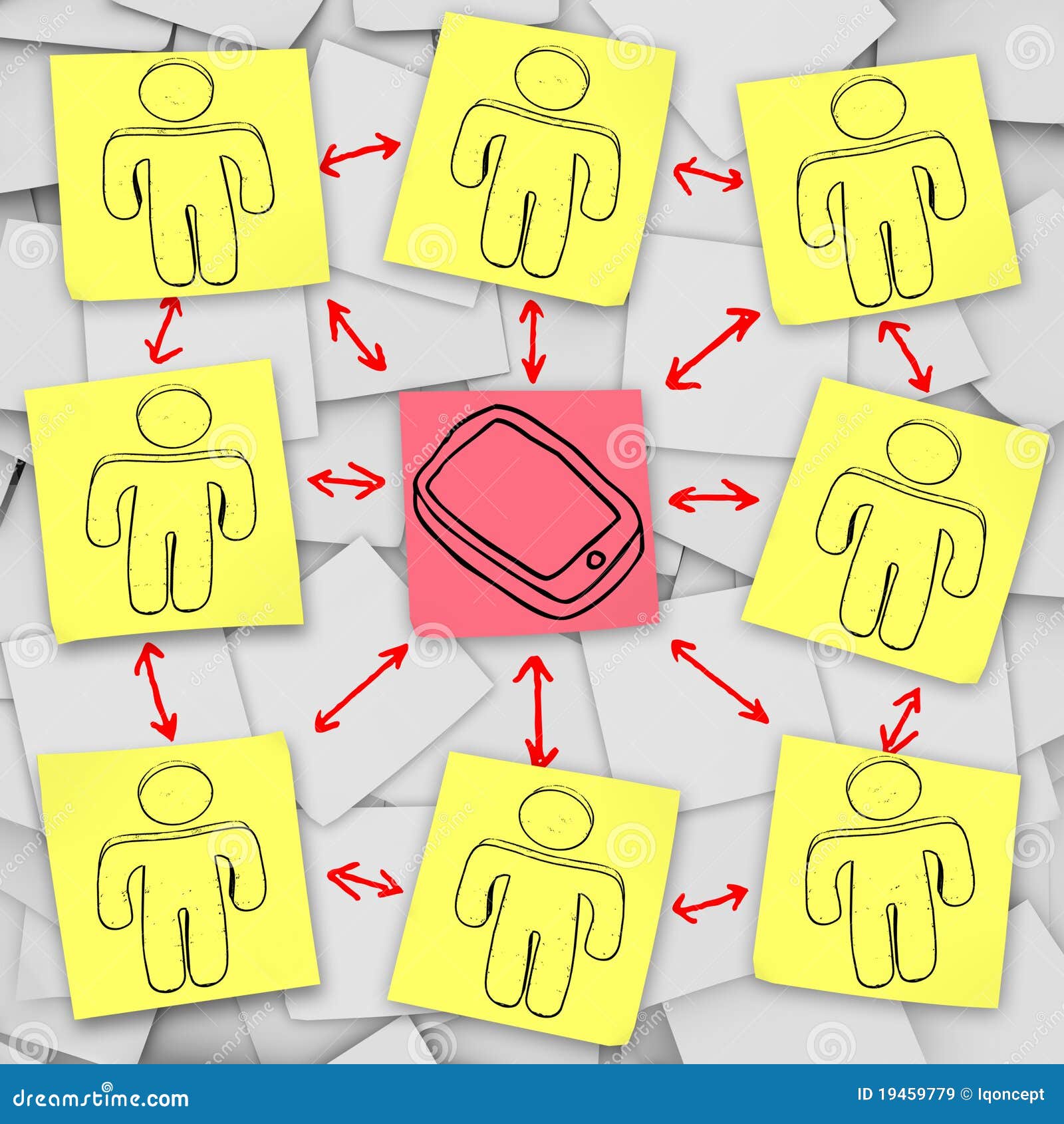 Smart Phone Network Connections - Sticky Notes Stock Illustration ...