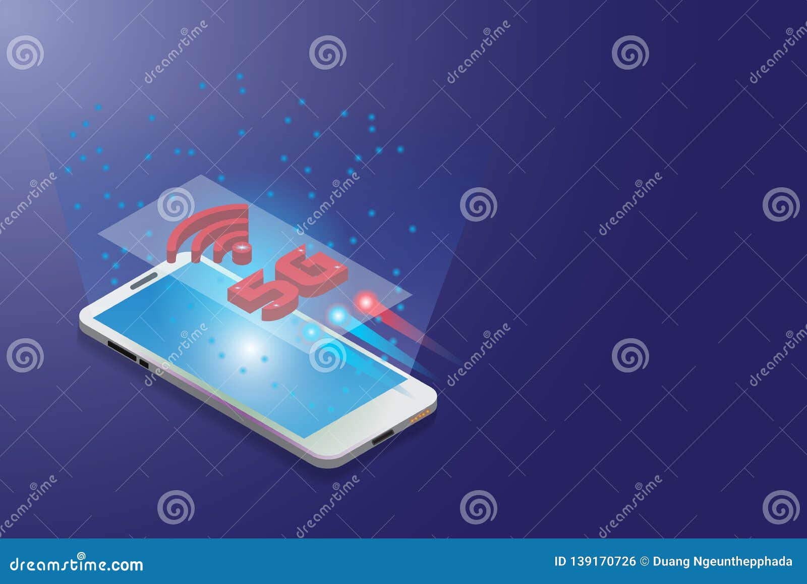 Smart Phone New Technology Networking with High Speed 5g Wifi Stock ...