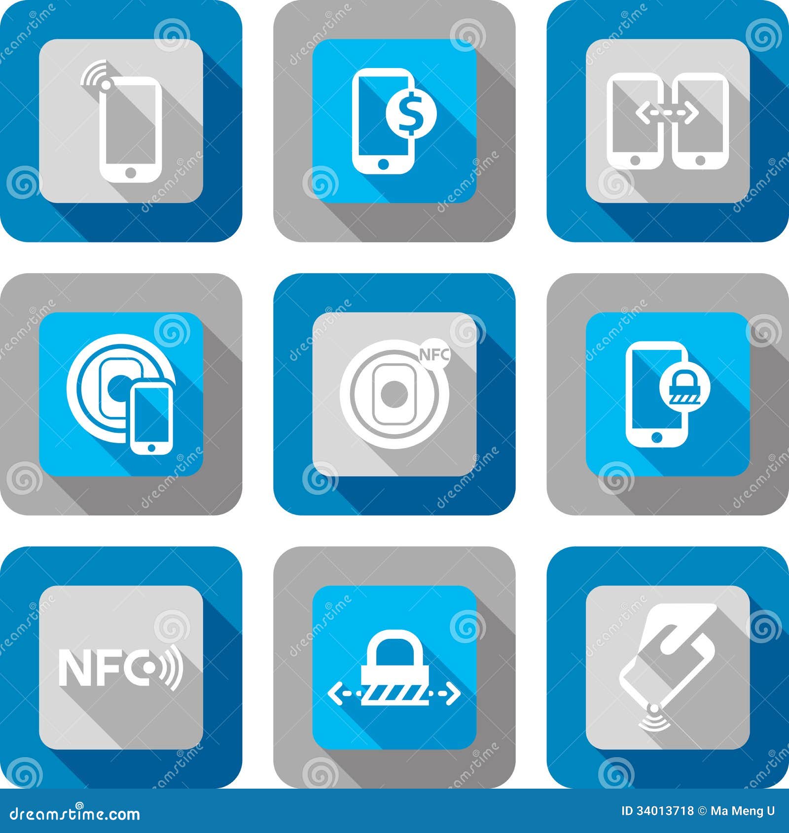 Smart Phone with NFC Technology Icon Stock Illustration - Illustration ...