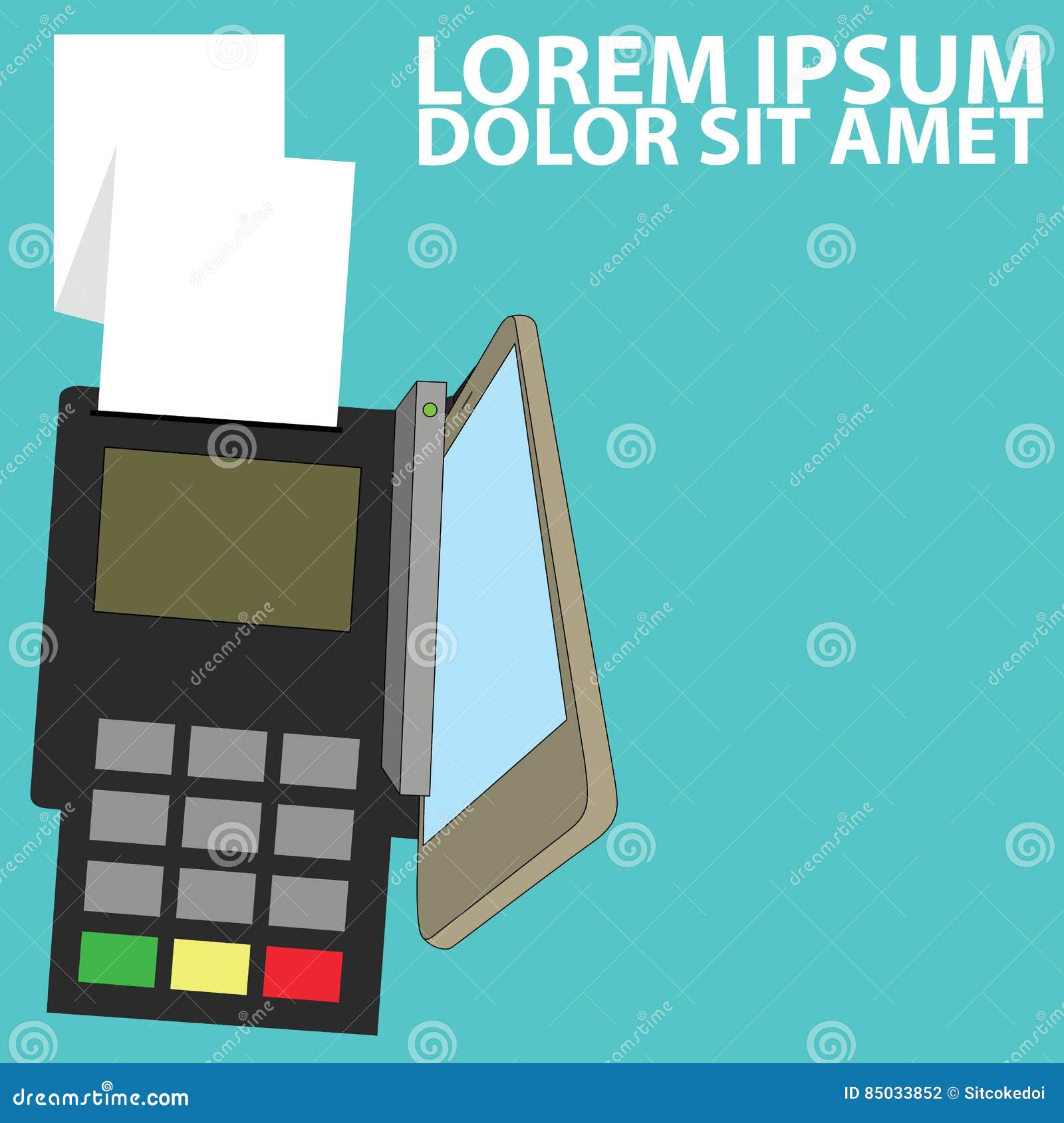 Smart Phone Pay Merchant Credit Card Stock Vector - Illustration of ...