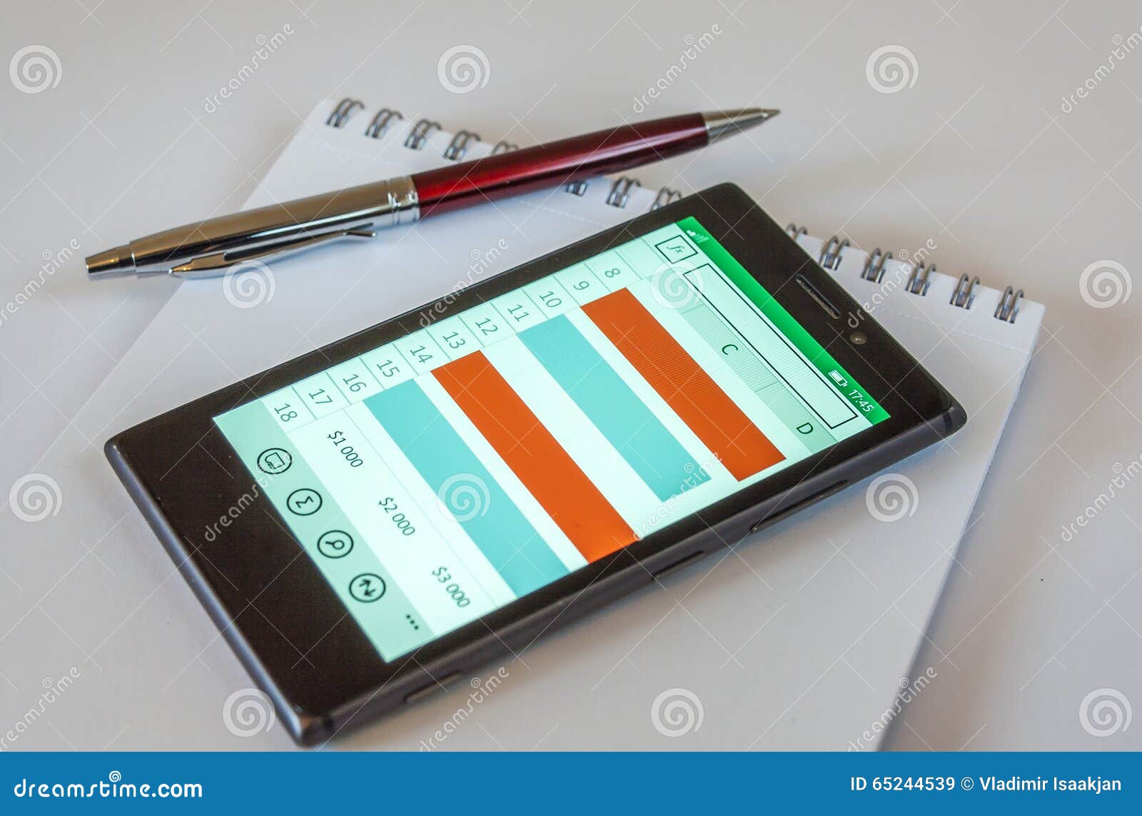 Smart Phone ,Pen and Notepad Stock Image - Image of phone, interior ...