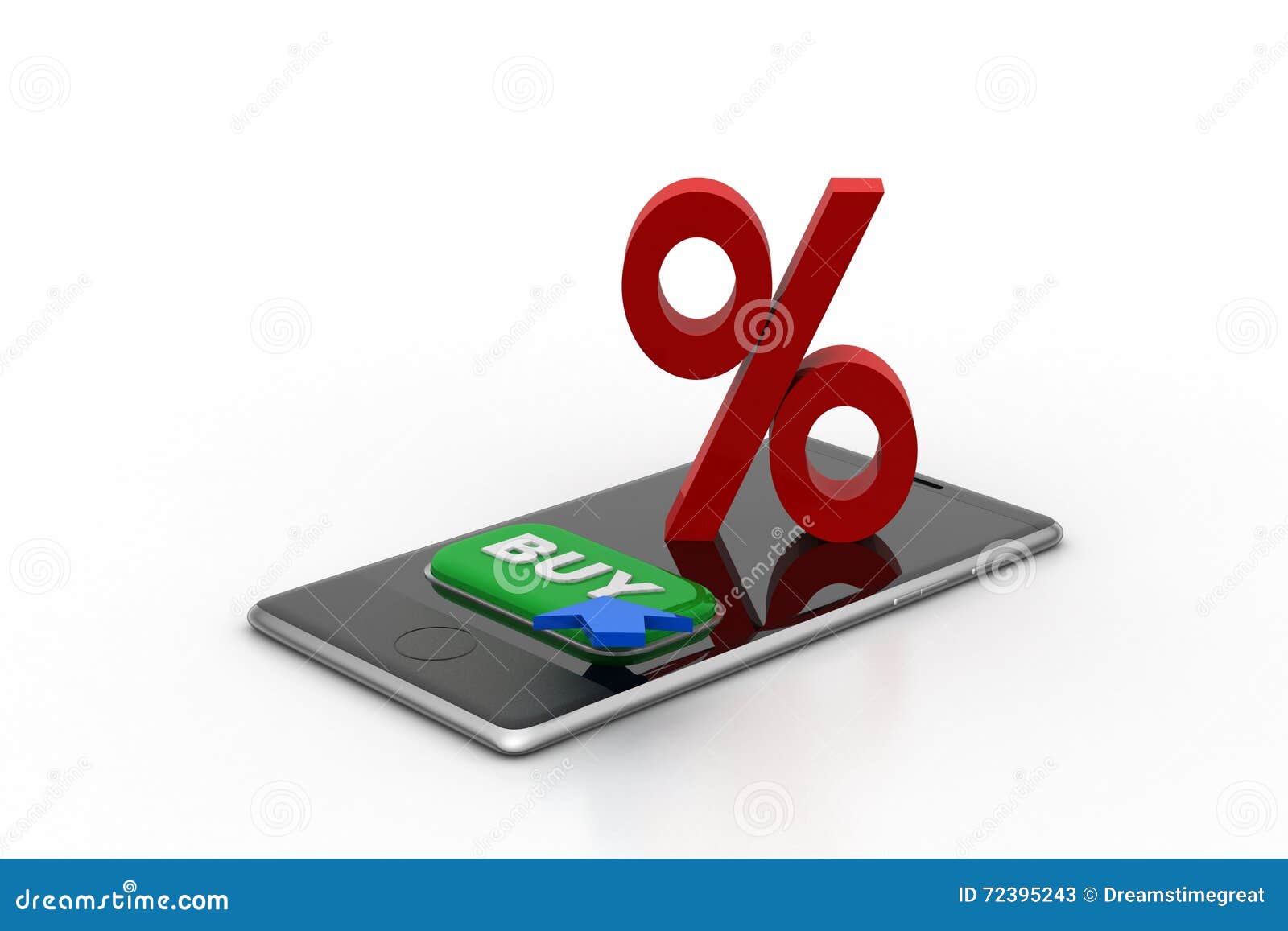 Smart Phone with Percentage Sign Stock Illustration - Illustration of ...