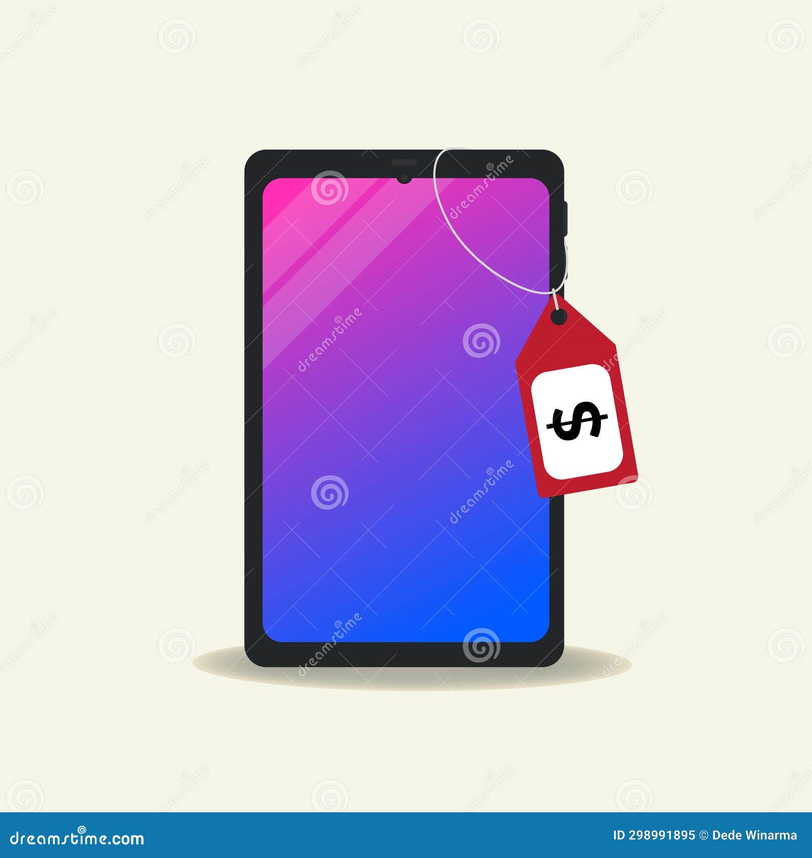 Smart Phone with Price Tag Graphic Design Vector Illustration Stock ...