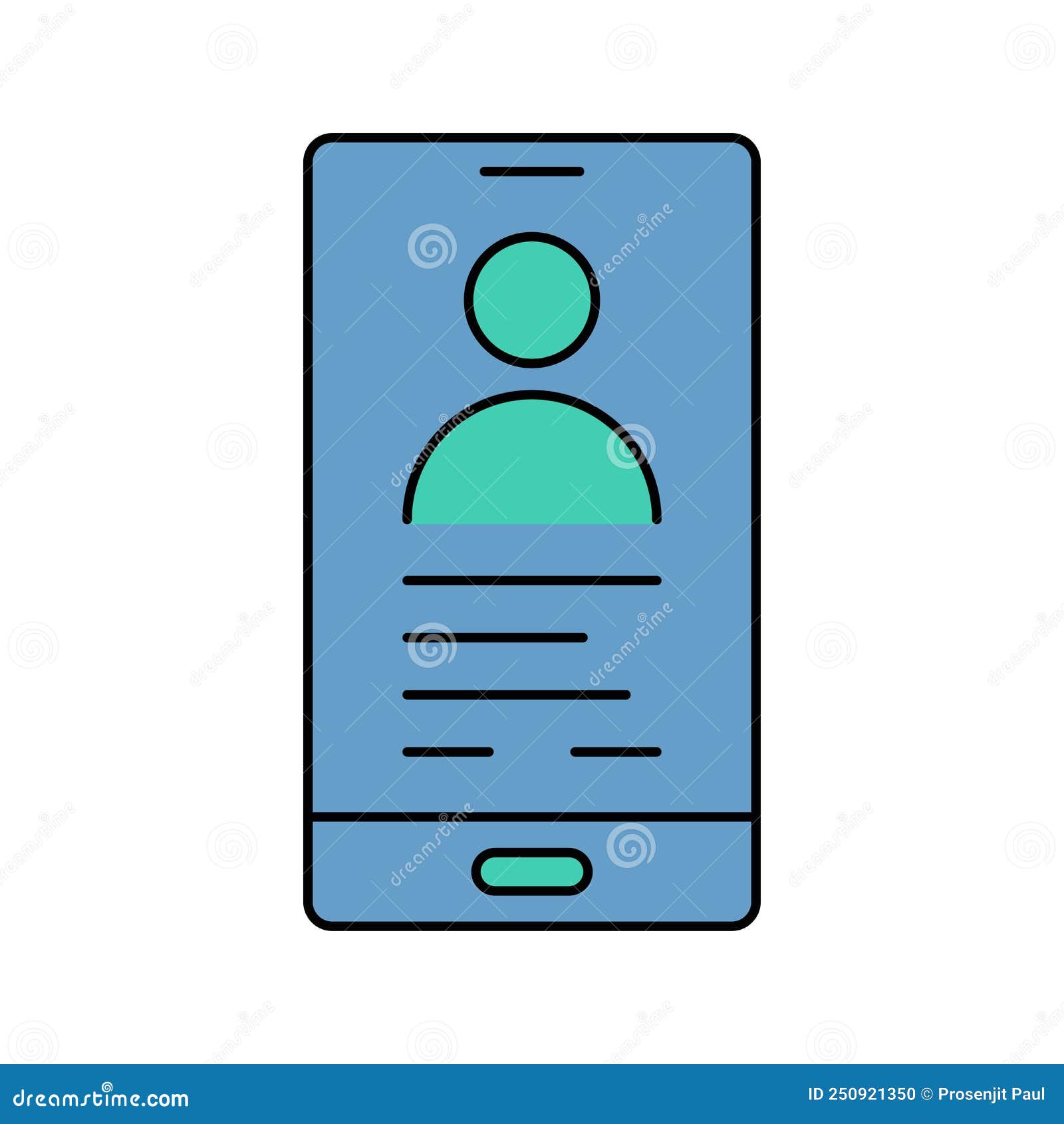 Smart phone profile icon stock vector. Illustration of personal - 250921350