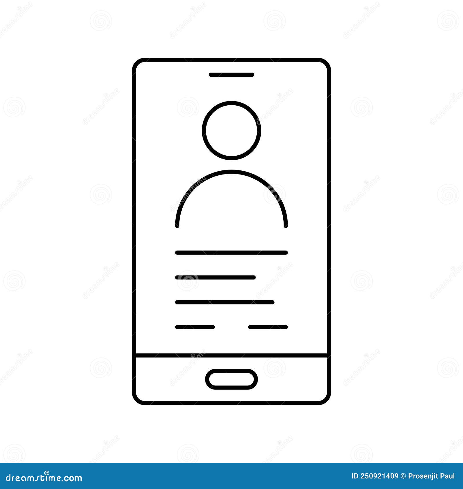 Smart phone profile icon stock vector. Illustration of mobile - 250921409