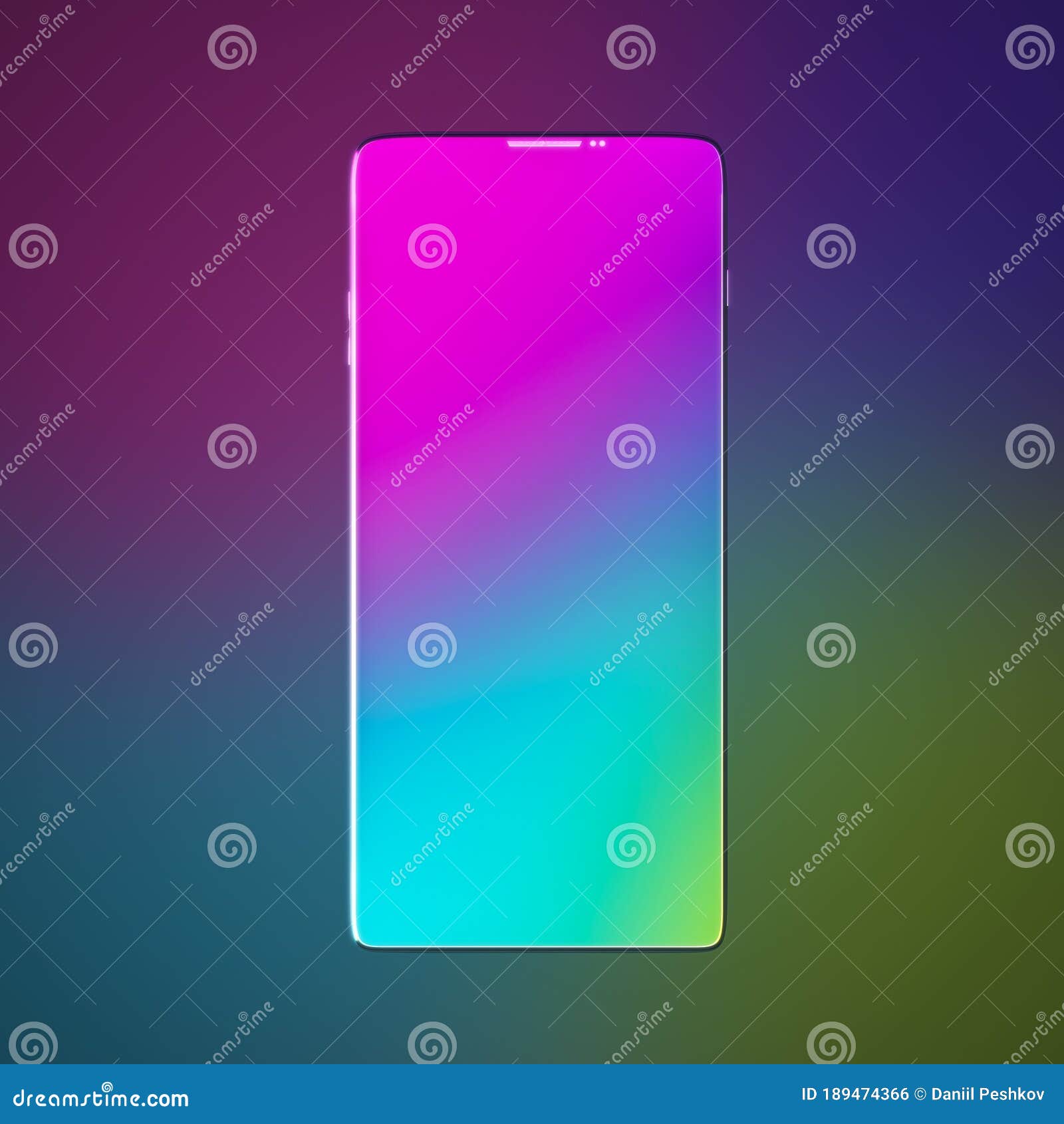 Smart Phone with Rainbow Screen Stock Illustration - Illustration of ...