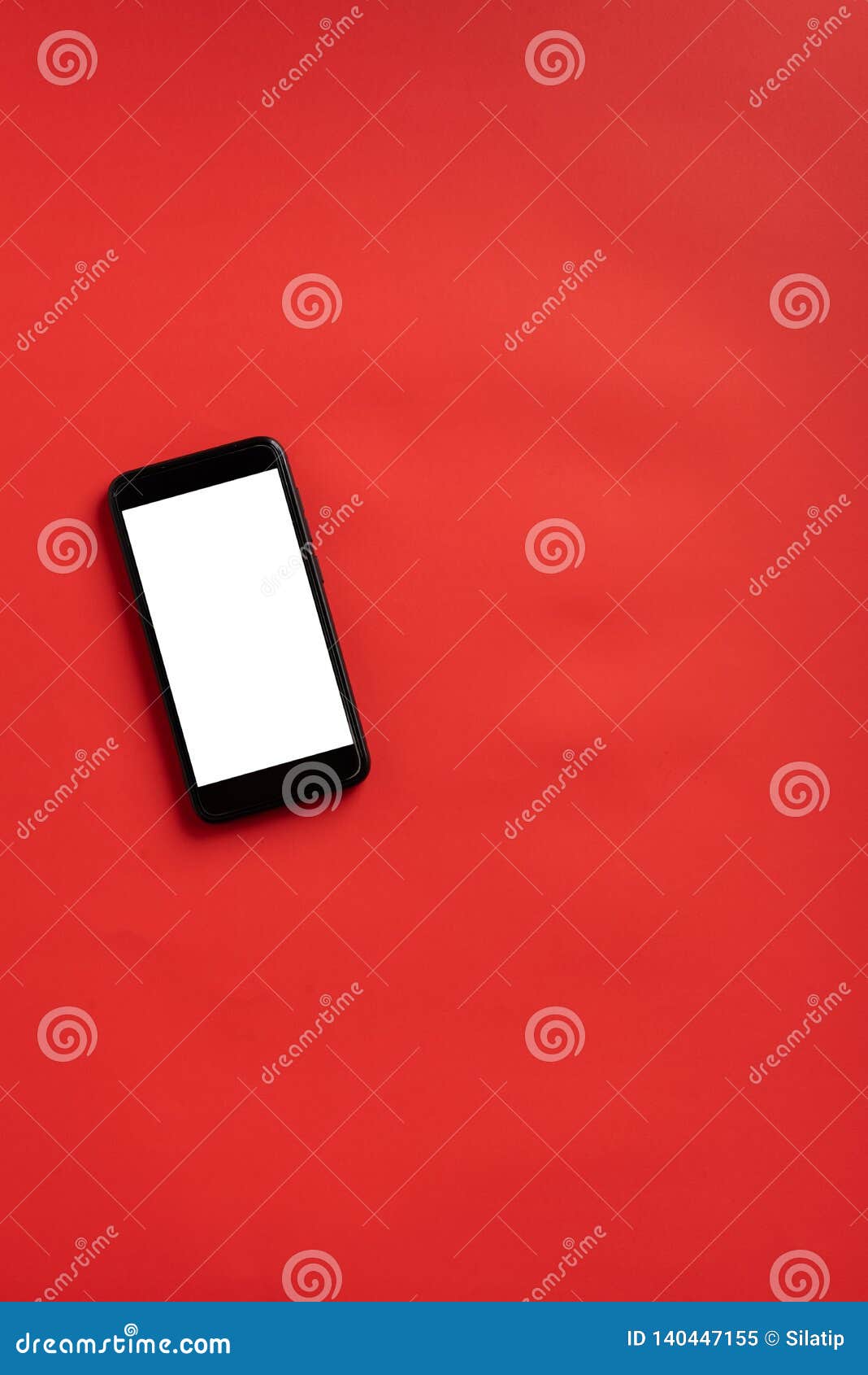 Smart Phone on Red Background Stock Image - Image of smart, minimalist ...