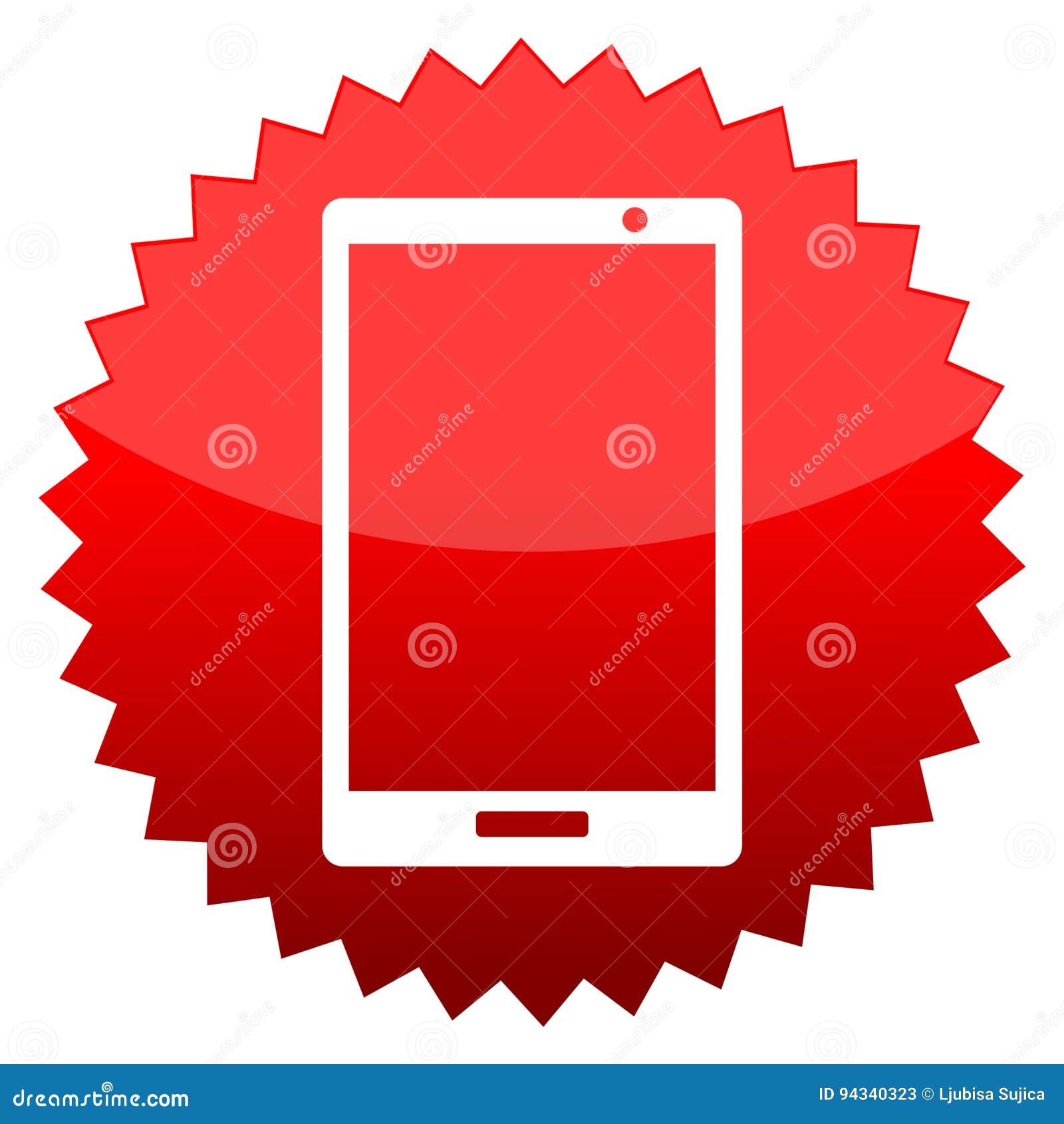 Smart phone, Red sun sign stock illustration. Illustration of cellphone ...