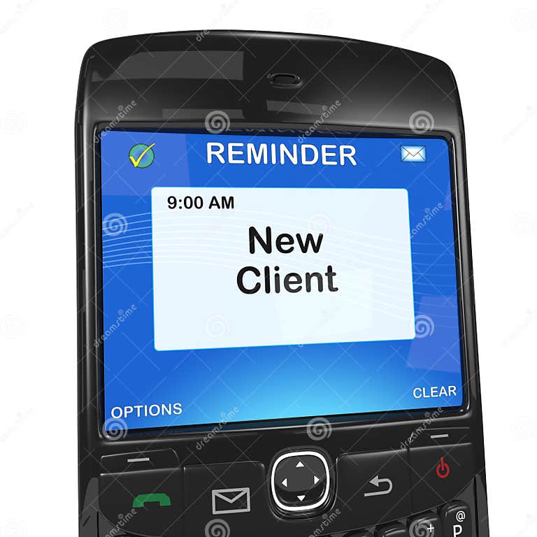 Smart Phone Reminder, New Clients Stock Illustration - Illustration of ...