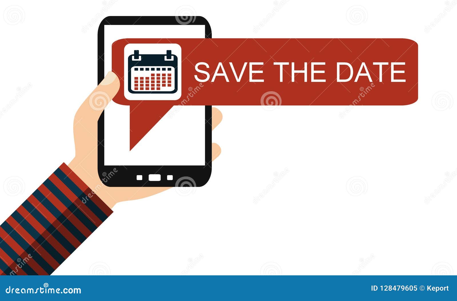 Smart Phone: Save the Date - Flat Design Stock Illustration ...