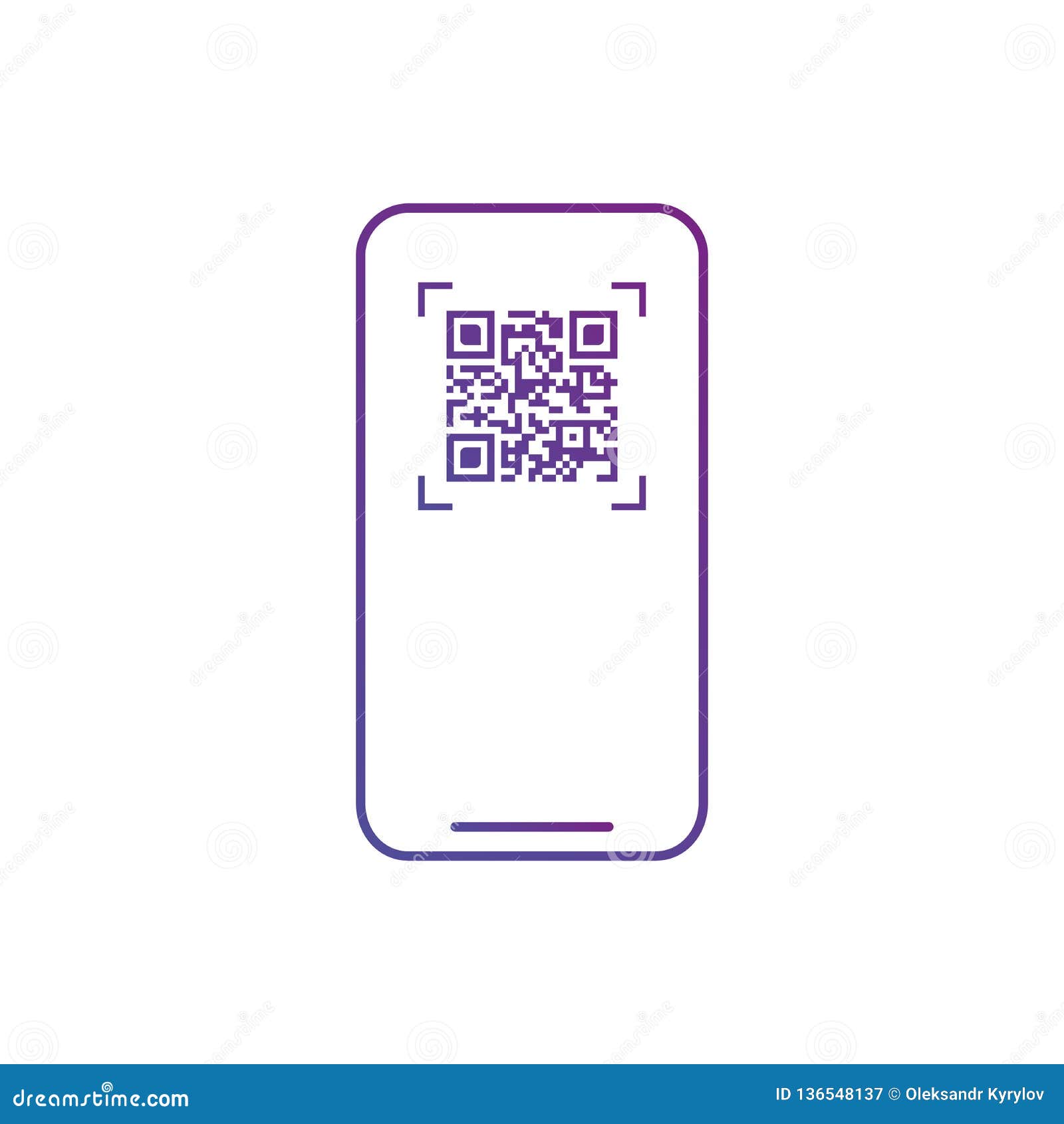 Smart Phone Scanning Qr Code Icon Barcode Scan with Telephone. Vector ...