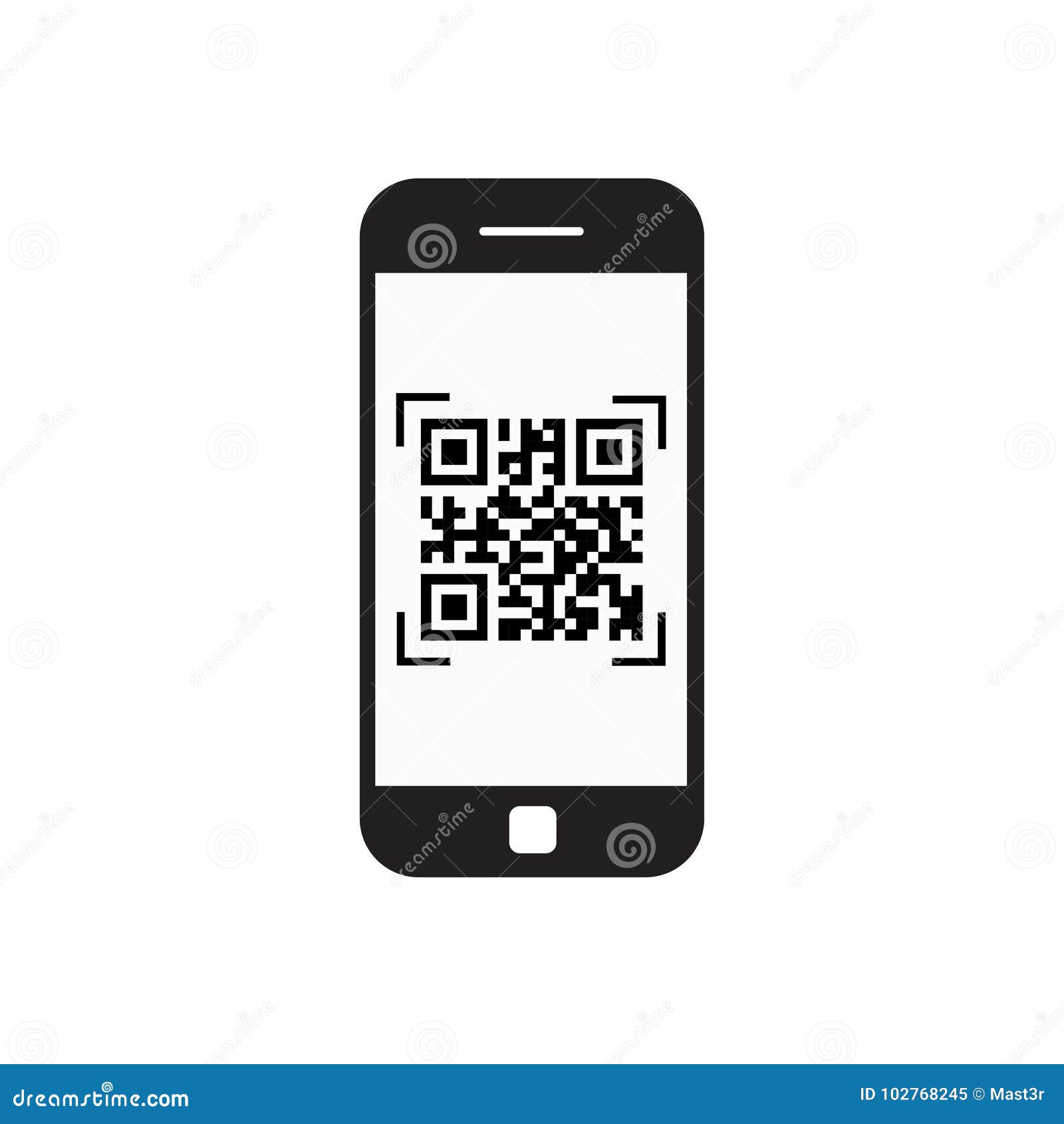Smart Phone Scanning Scan Code Icon Barcode Scan with Telephone Stock ...