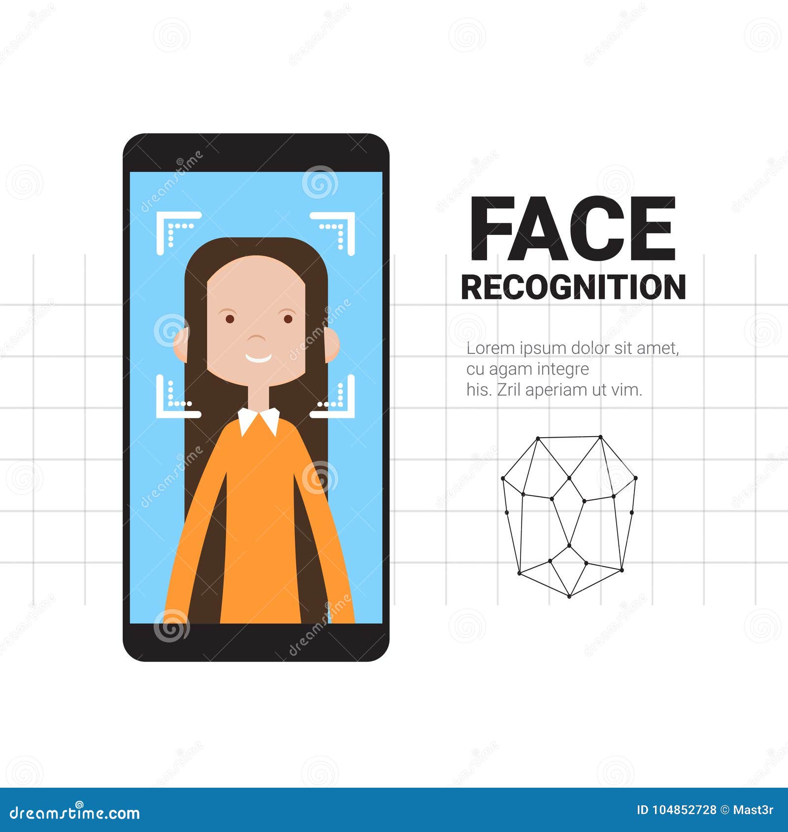 Biometrical Identification. Facial Recognition System Concept. Face ...