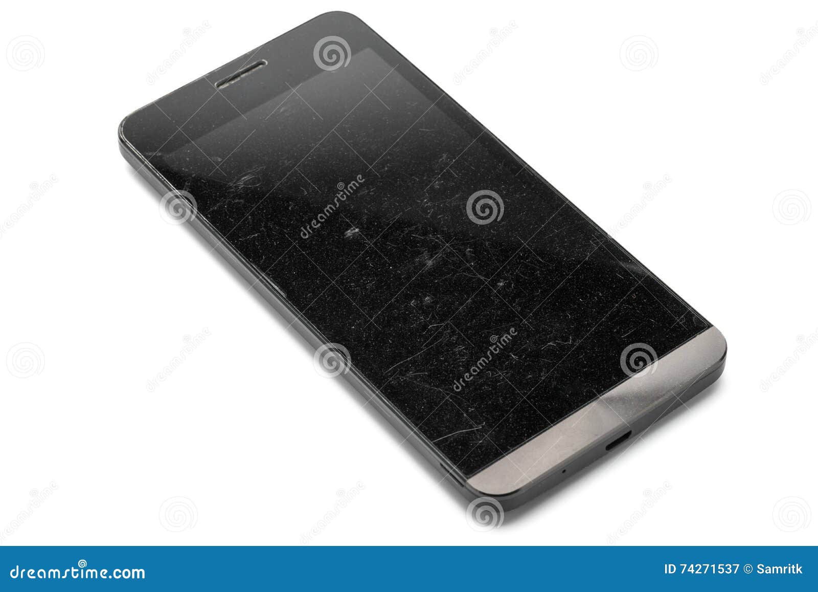 Smart Phone with Scratches on the Screen Stock Image - Image of clean ...