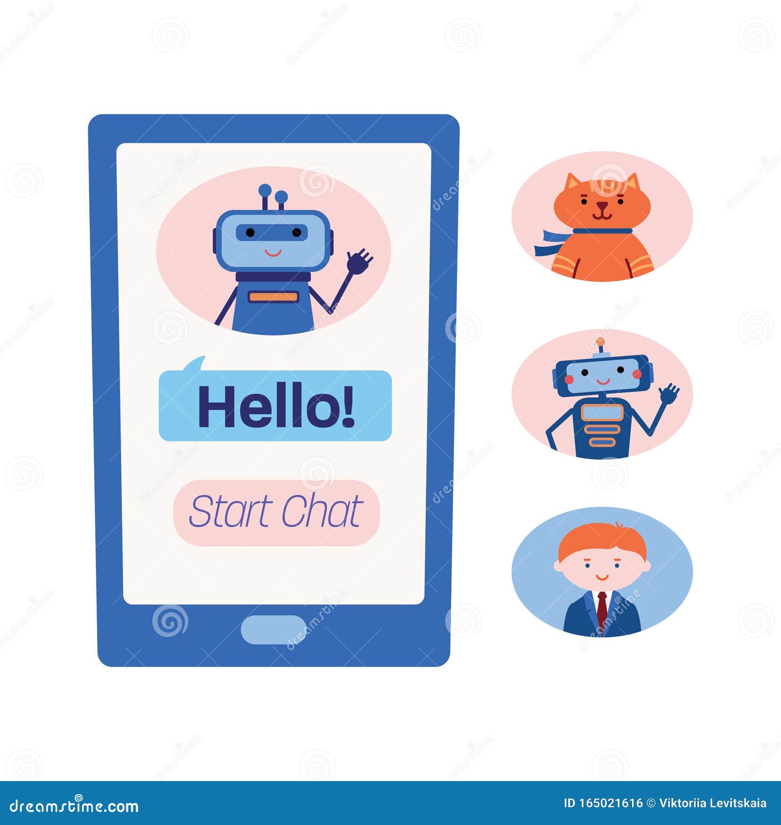 Cute Chatbots. Robot Assistant, Chatter Bot, Helper Chatbot Vector ...