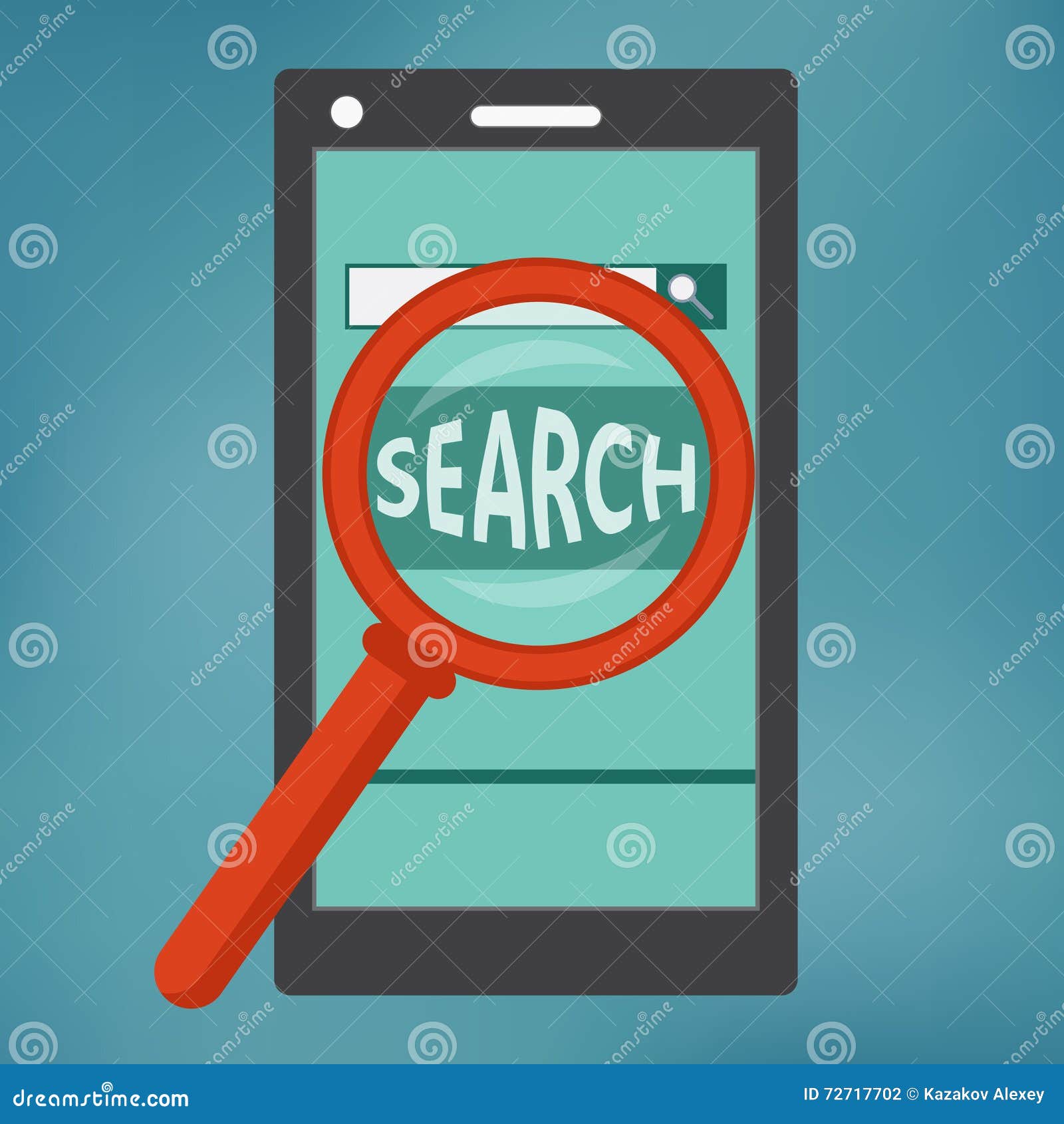 Smart Phone with Search Engine Icon. Stock Vector - Illustration of ...