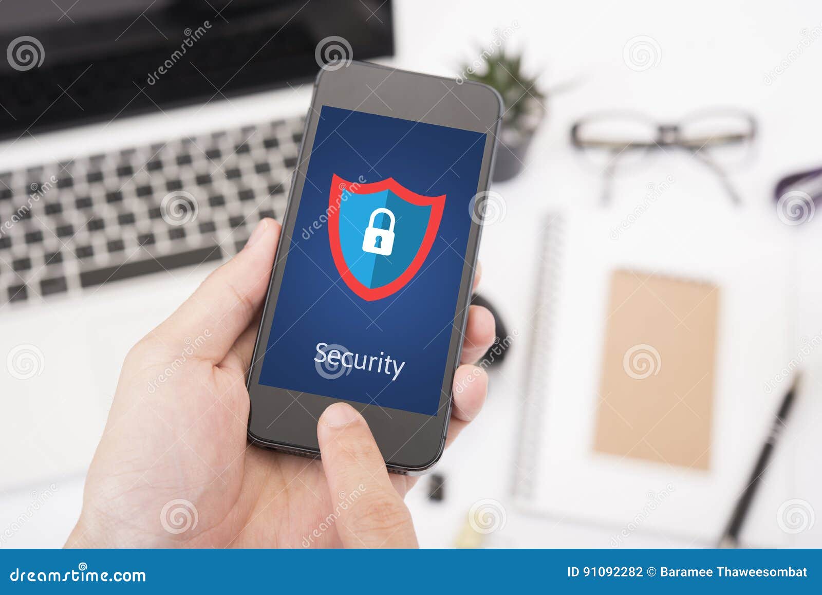 Smart Phone Security Shielding Code. Concept Cyber Protection Stock ...