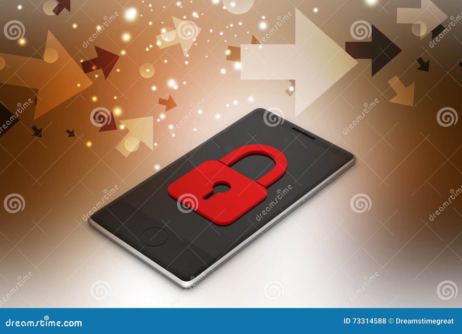 Smart Phone with Security System Stock Photo - Image of information ...